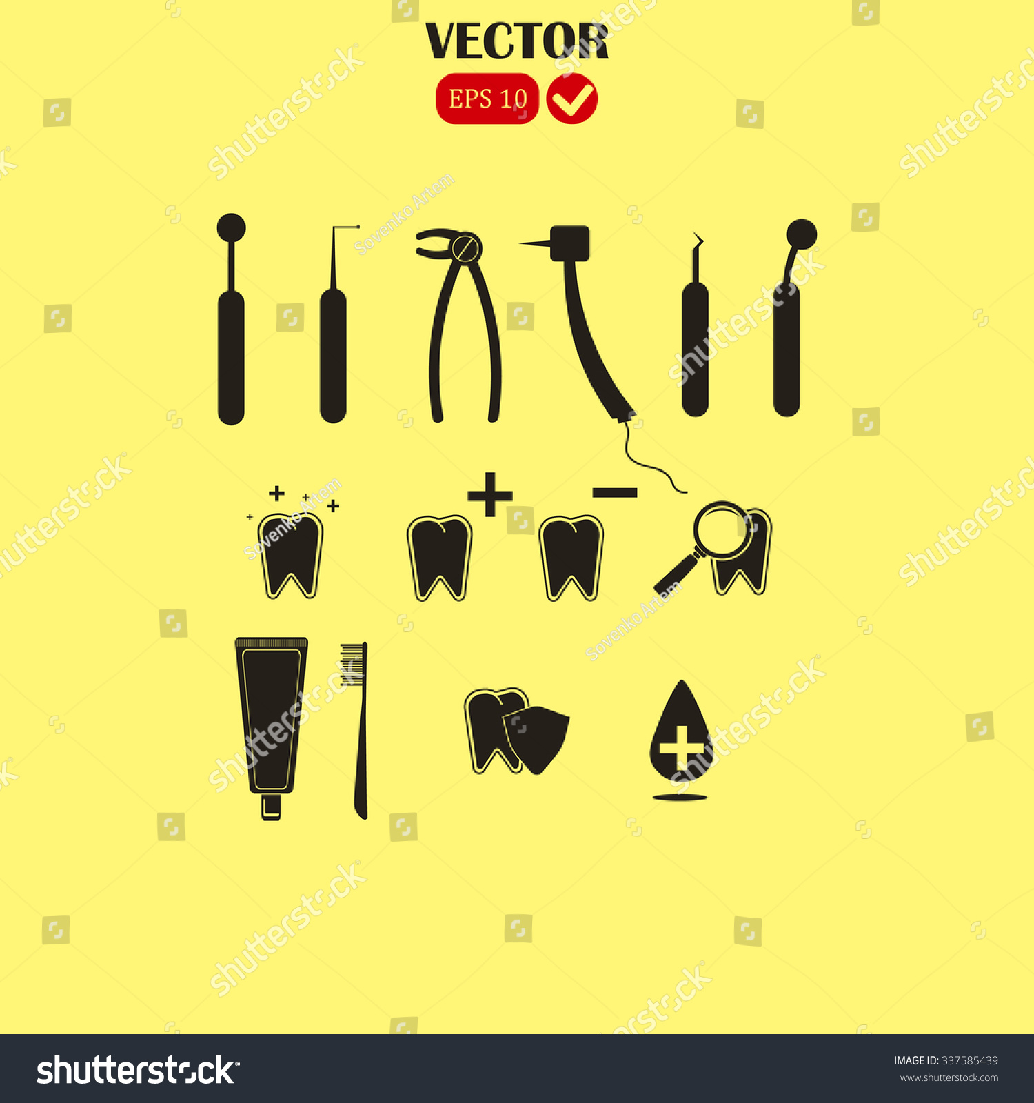 Dental Instruments Set Vector Illustration Stock Vector (Royalty Free ...