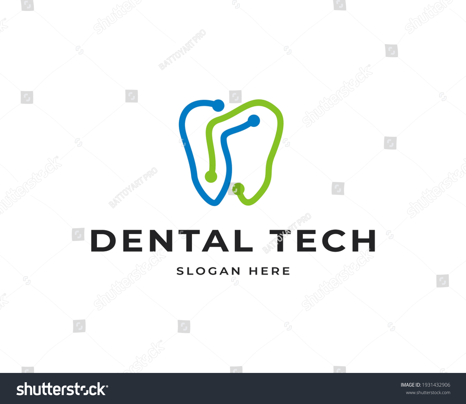 Dental Tech Vector Logo Design Creative Stock Vector (Royalty Free ...