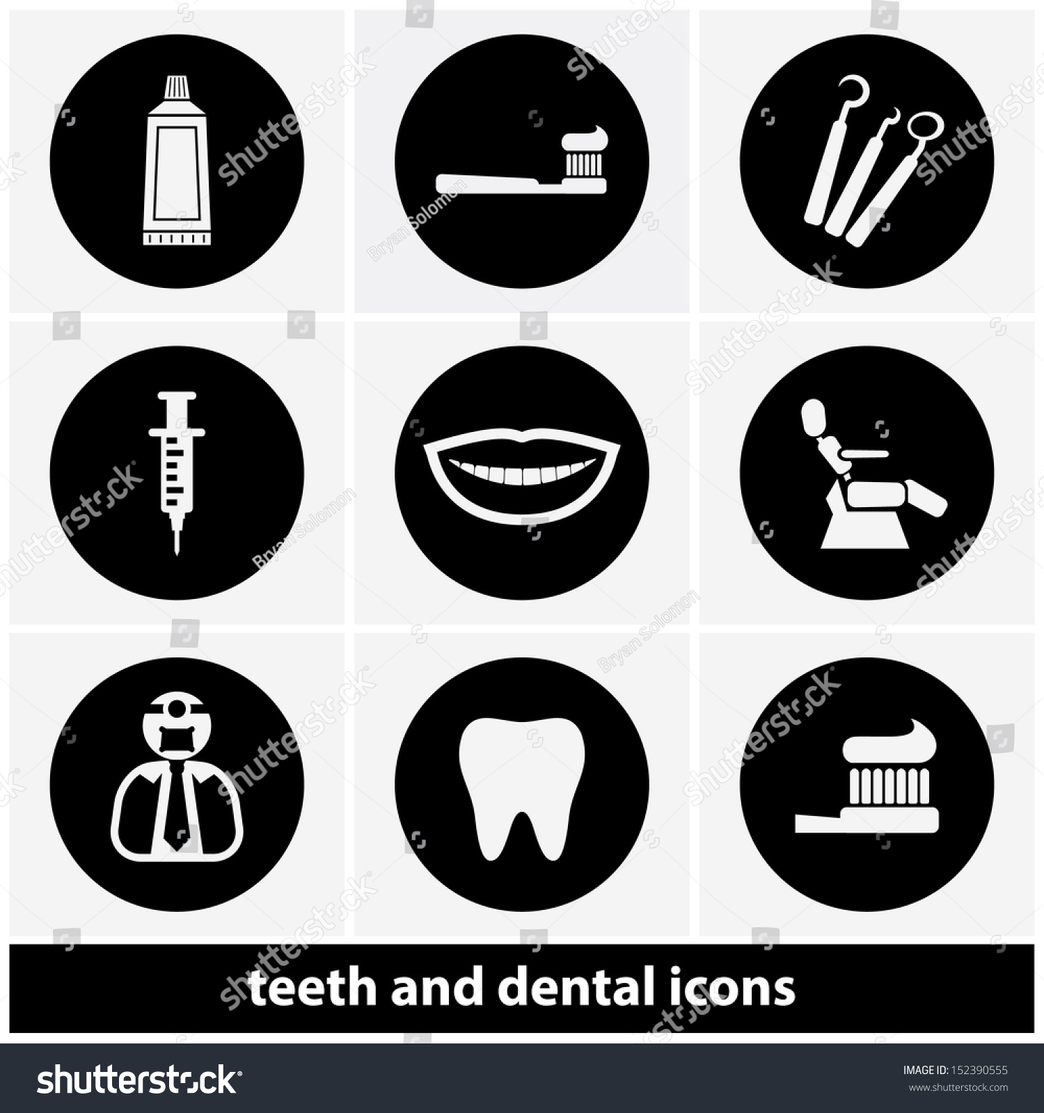 Dentist Tooth Icon Set Stock Vector (Royalty Free) 152390555 | Shutterstock