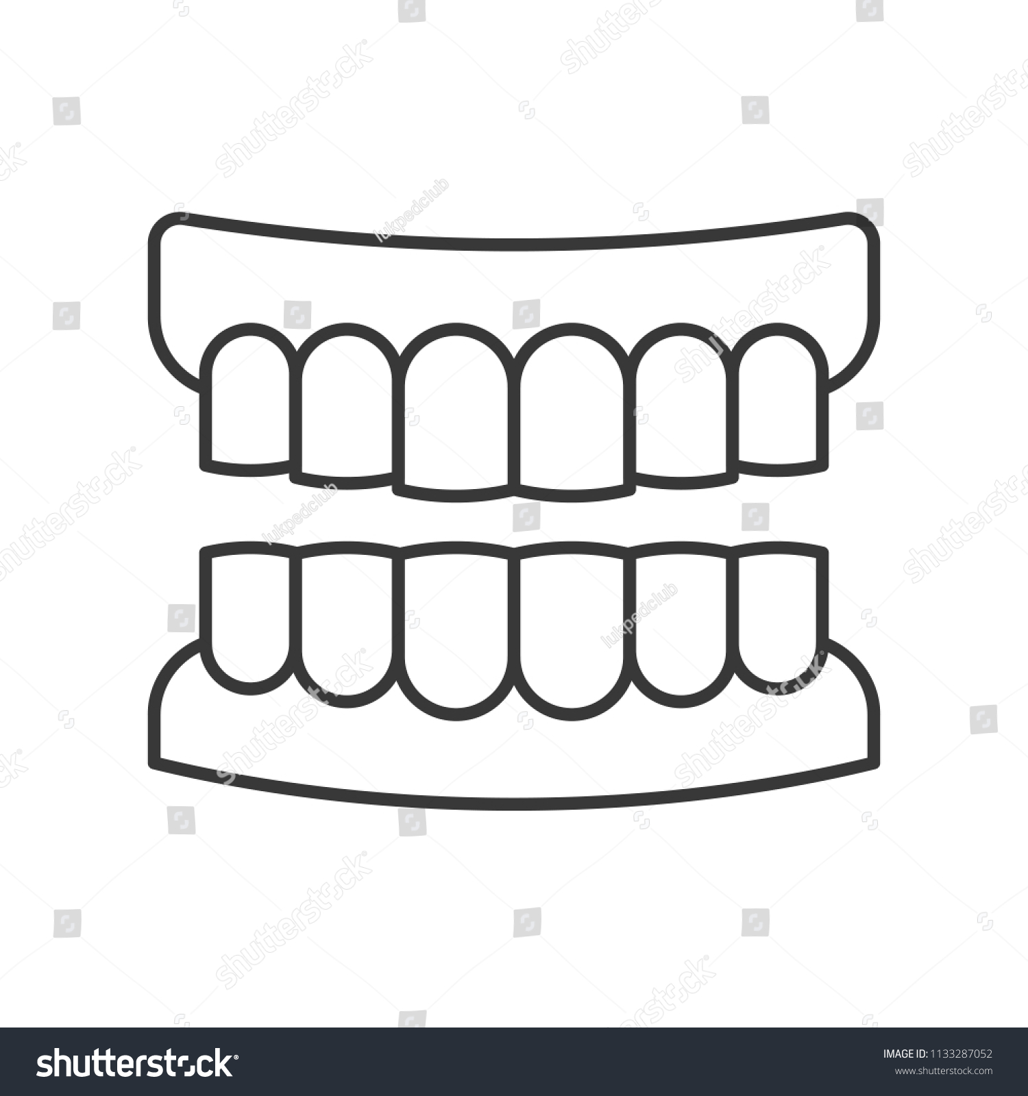 Denture Outline Icon Pixel Perfect Stock Vector (Royalty Free ...