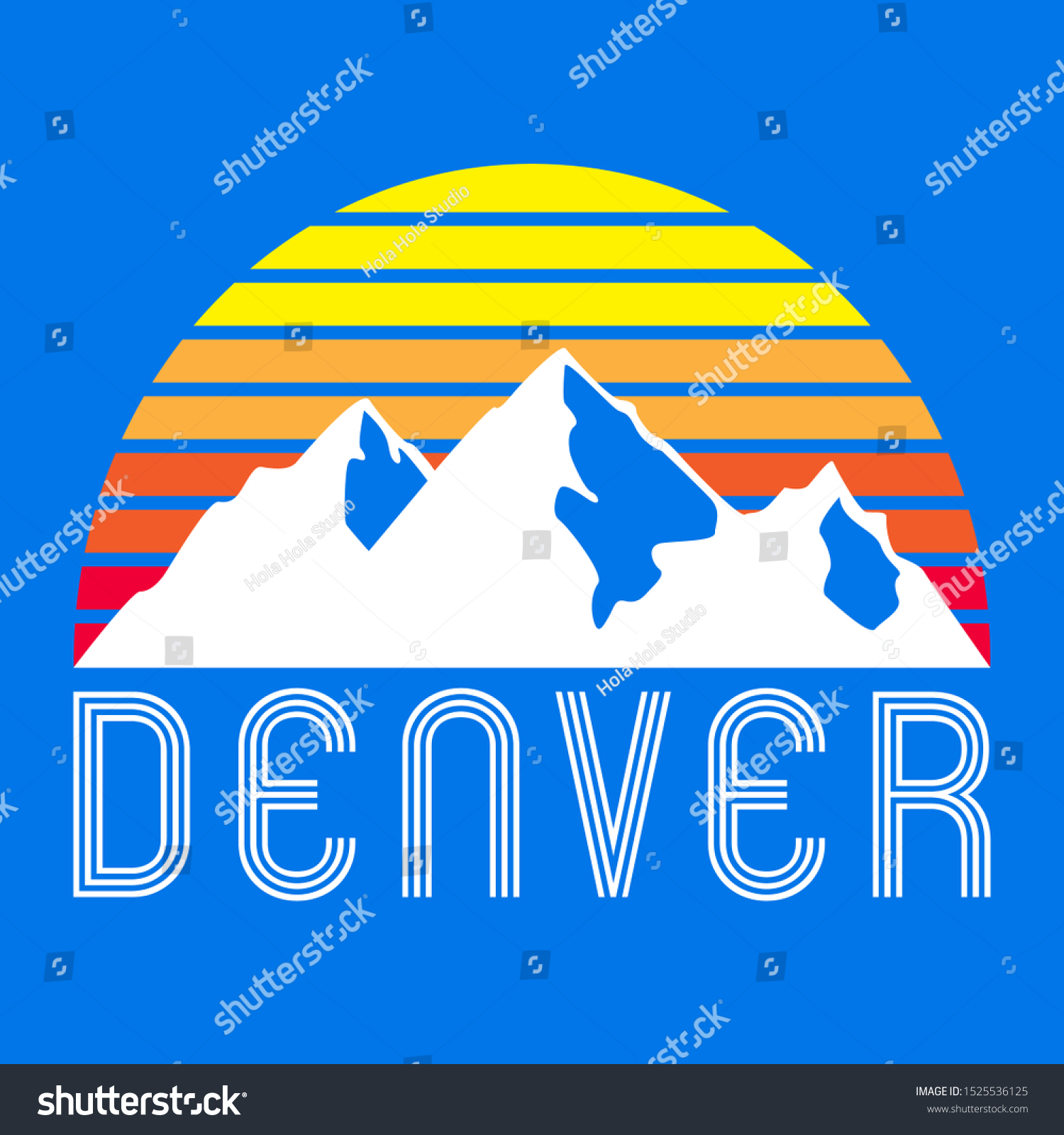 Denver Mountain Slogan Print Vector Stock Vector (Royalty Free) 1525536125