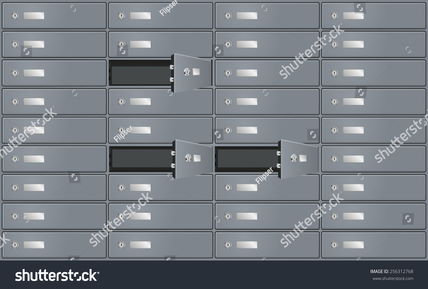 Deposit Box Vector Drawing Isolated On Stock Vector (Royalty Free ...