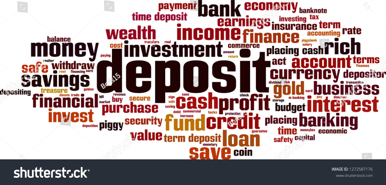 Deposit Word Cloud Concept Vector Illustration: vector de stock (libre de regalías) 1272587176 ...