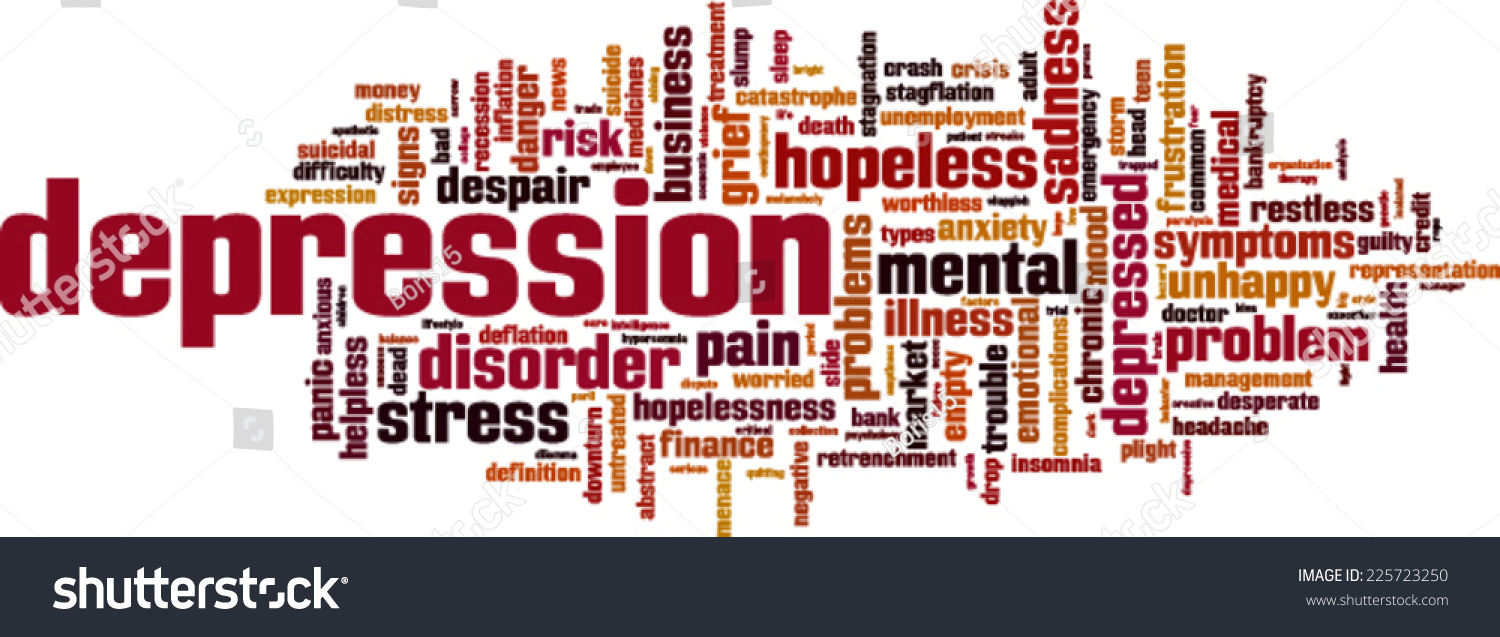 Depression Word Cloud Concept Vector Illustration: vector de stock ...