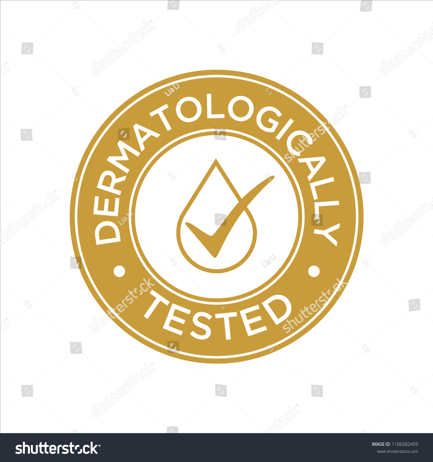 Dermatologically Tested Icon Stock Vector (Royalty Free) 1106582459 ...