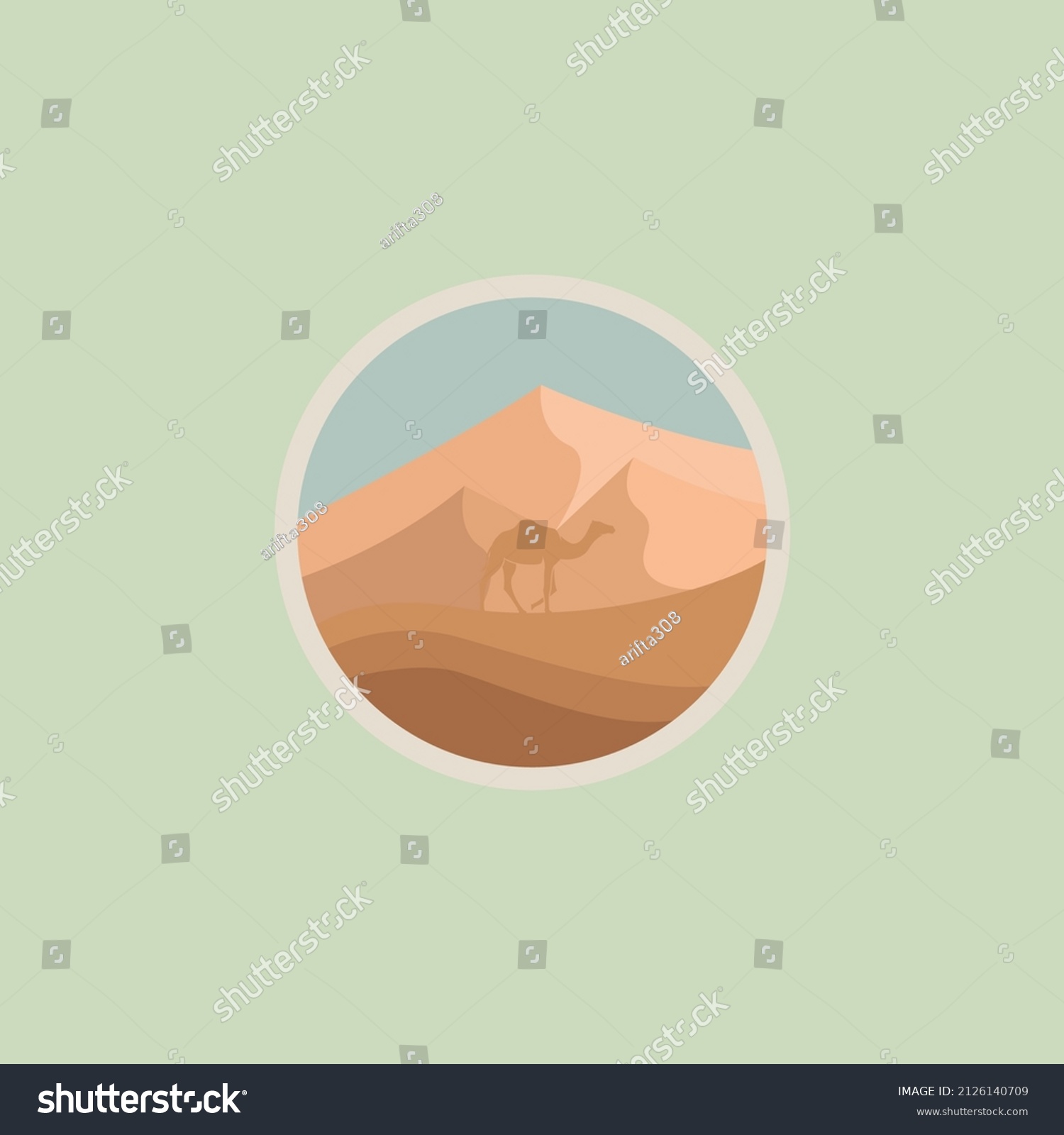Desert Camel View Vector Illustration Stock Vector (Royalty Free ...