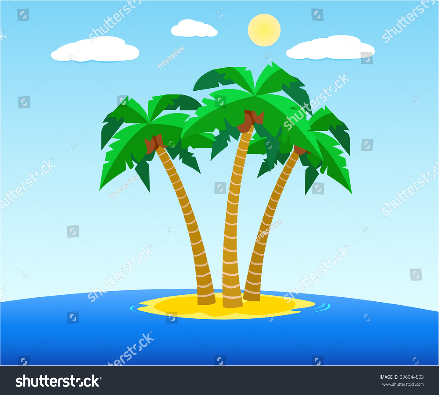 Desert Island Stock Vector (Royalty Free) 396044803 | Shutterstock