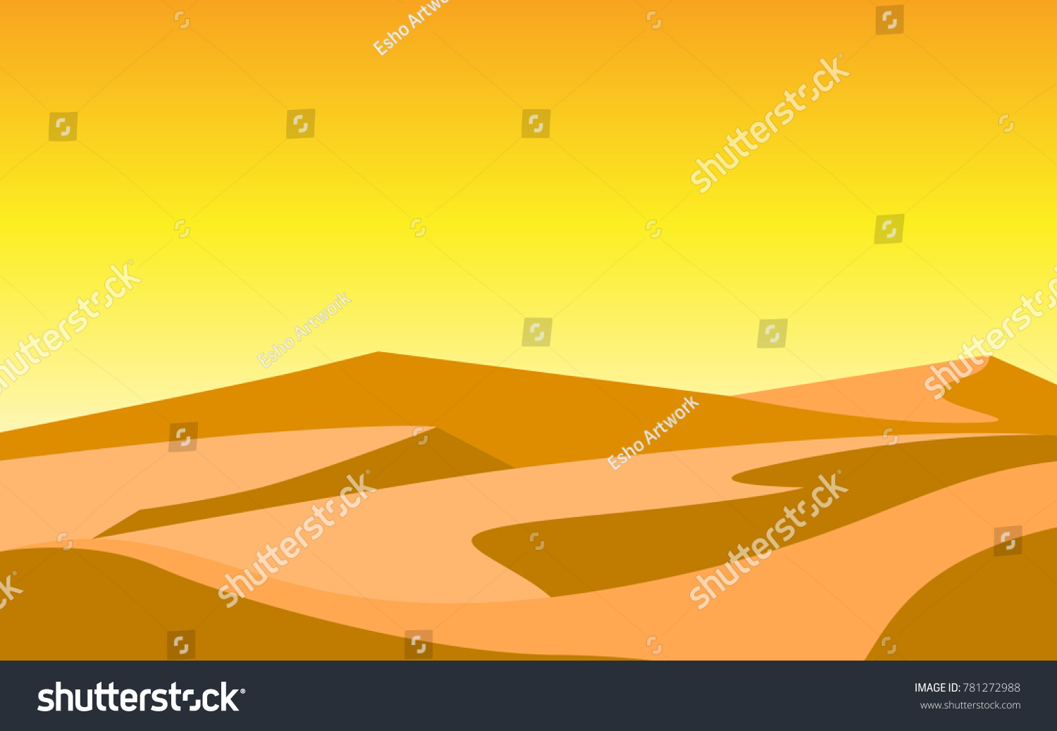 Desert Landscape Vector Stock Vector (Royalty Free) 781272988 ...