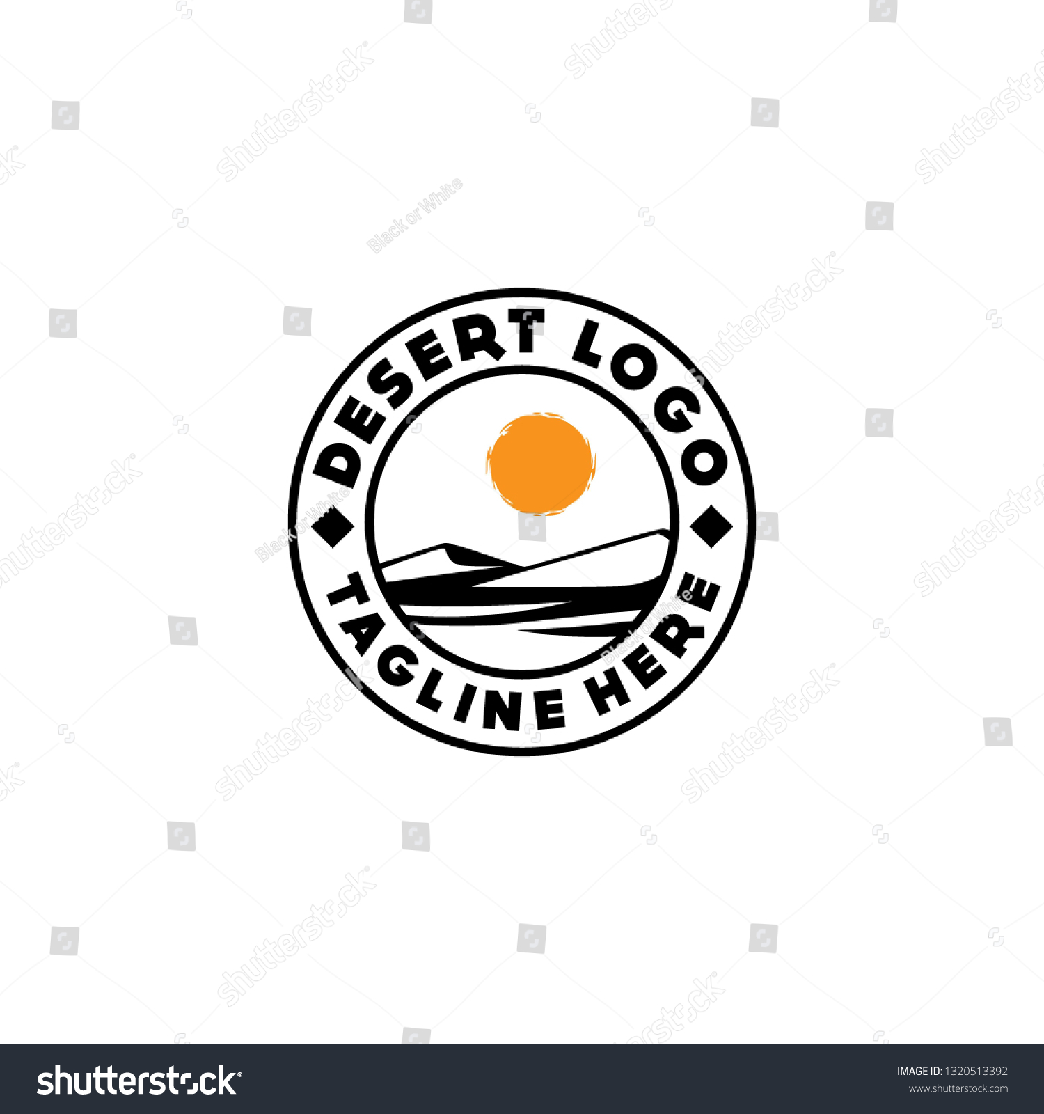 Desert Logo Design Stock Vector (Royalty Free) 1320513392