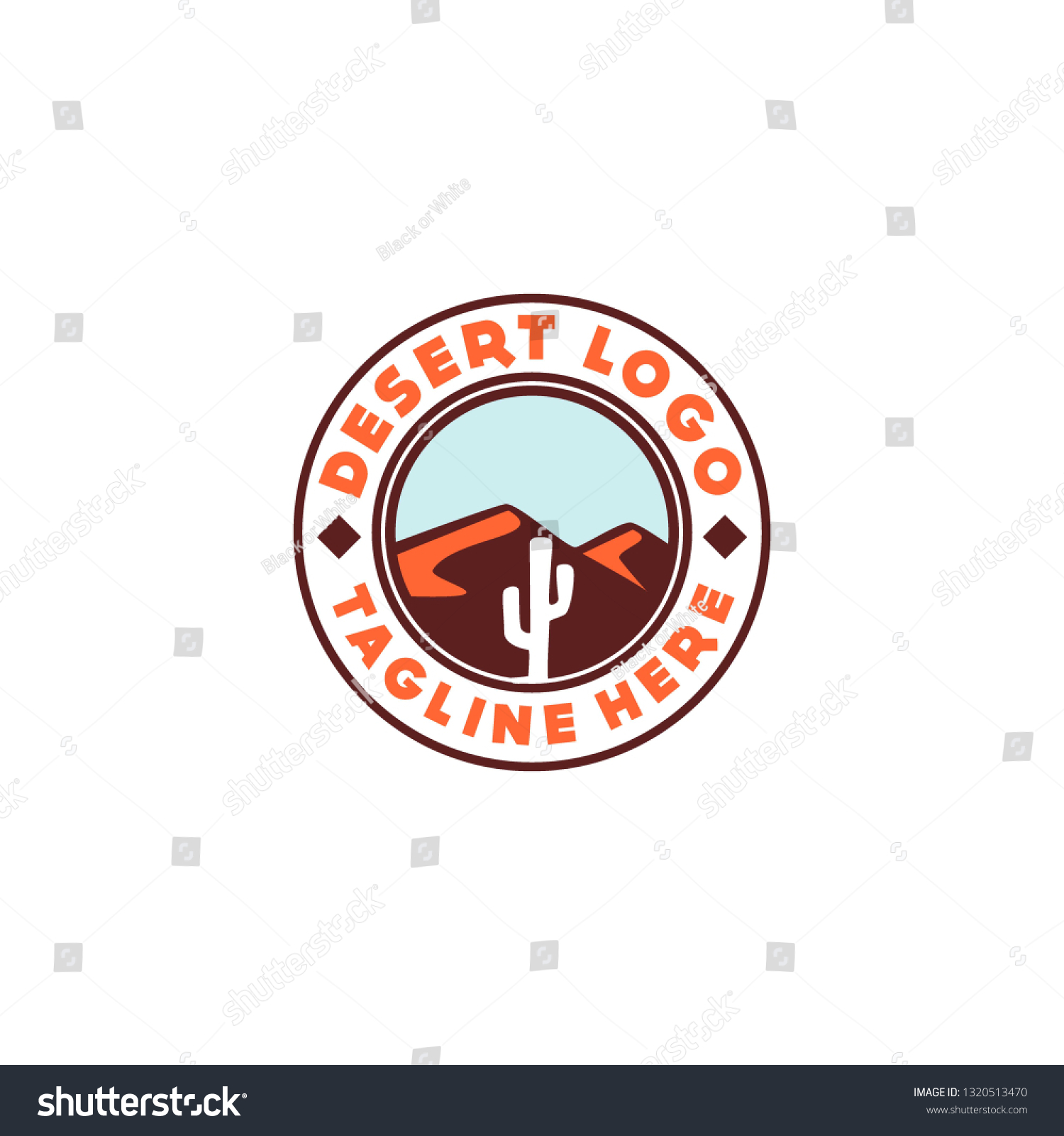 Desert Logo Design Stock Vector (Royalty Free) 1320513470