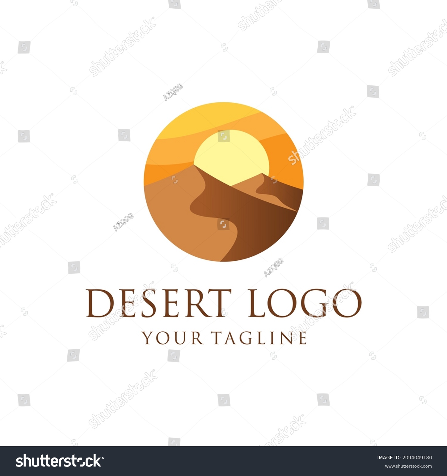Desert Logo Design Vector Template Stock Vector (Royalty Free) 2094049180