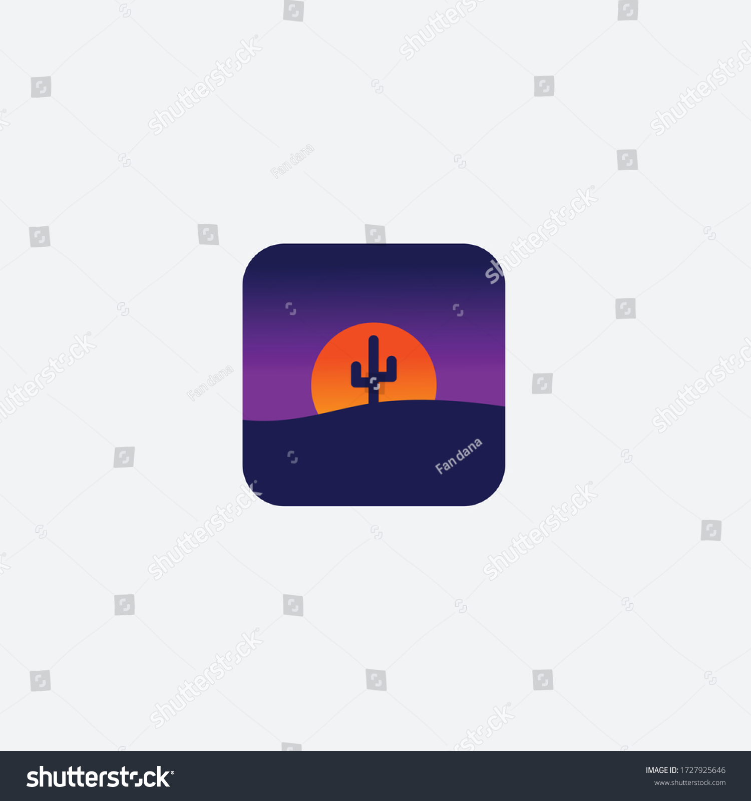 Desert Logo Sunset Vector Stock Vector (Royalty Free) 1727925646 ...