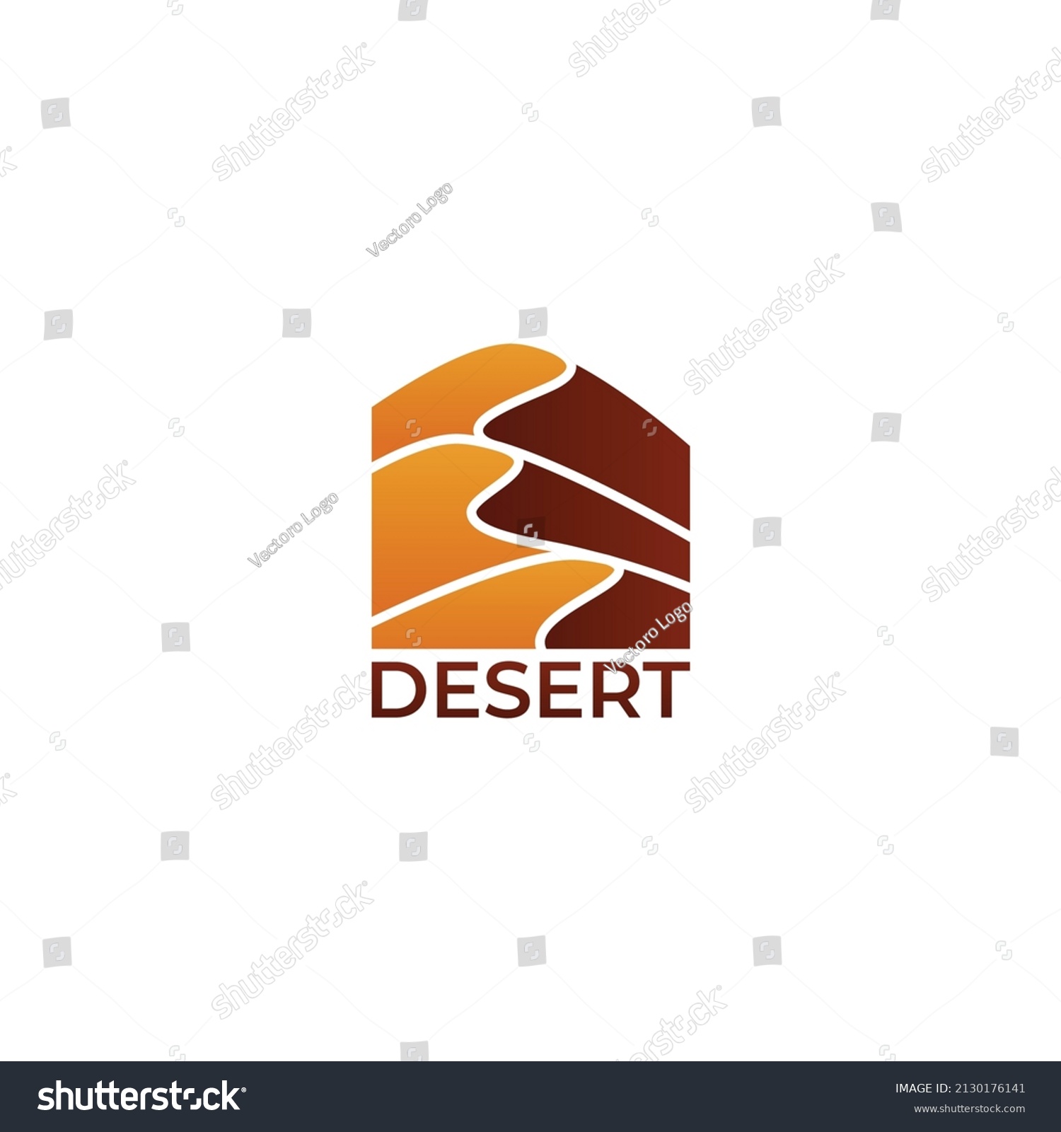 Desert Mountain Logo Flat Vector Illustration Stock Vector (Royalty ...