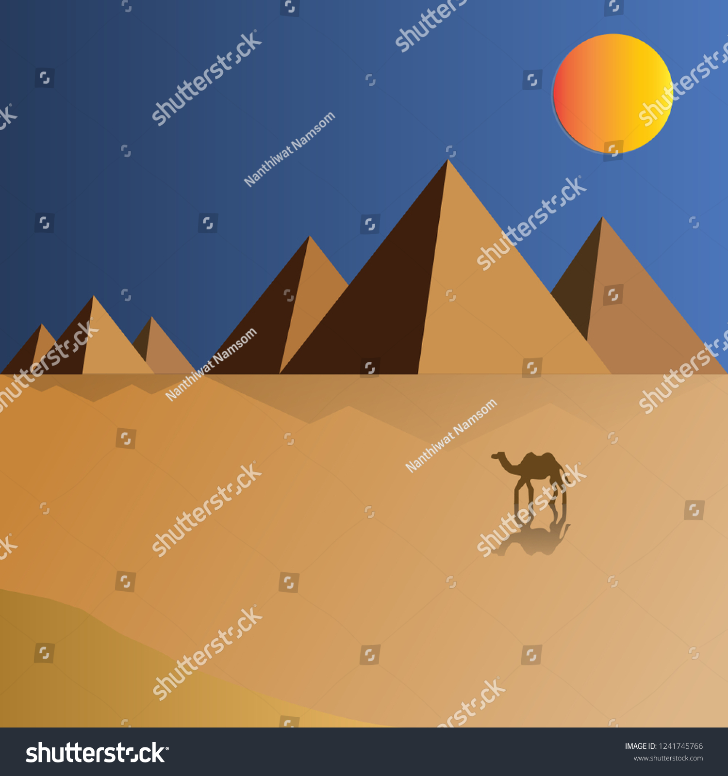Desert Pyramid Vector Concept: vector de stock (libre de regalías ...