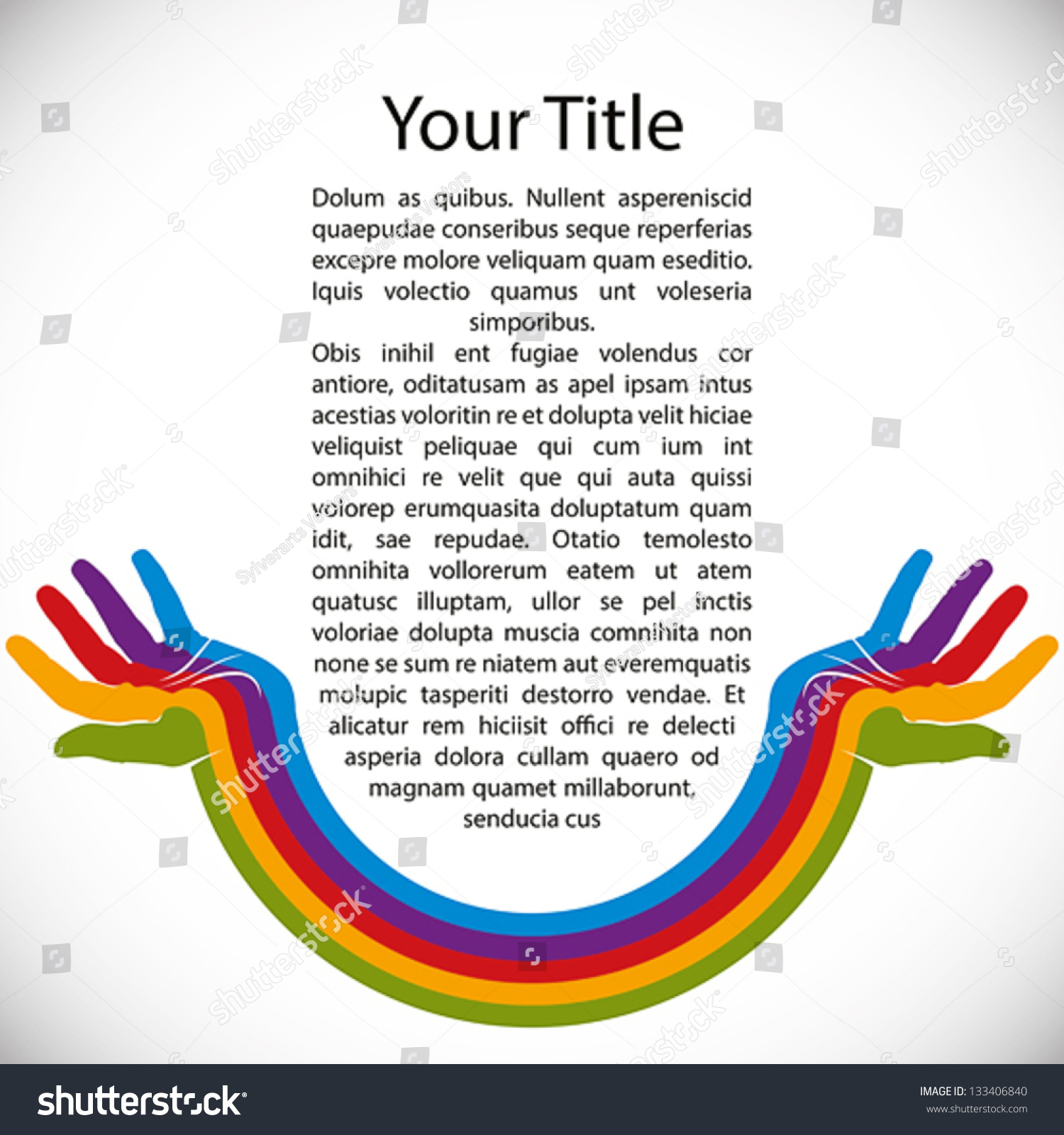Design Background Rainbow Painted Hands Vector Stock Vector (Royalty ...