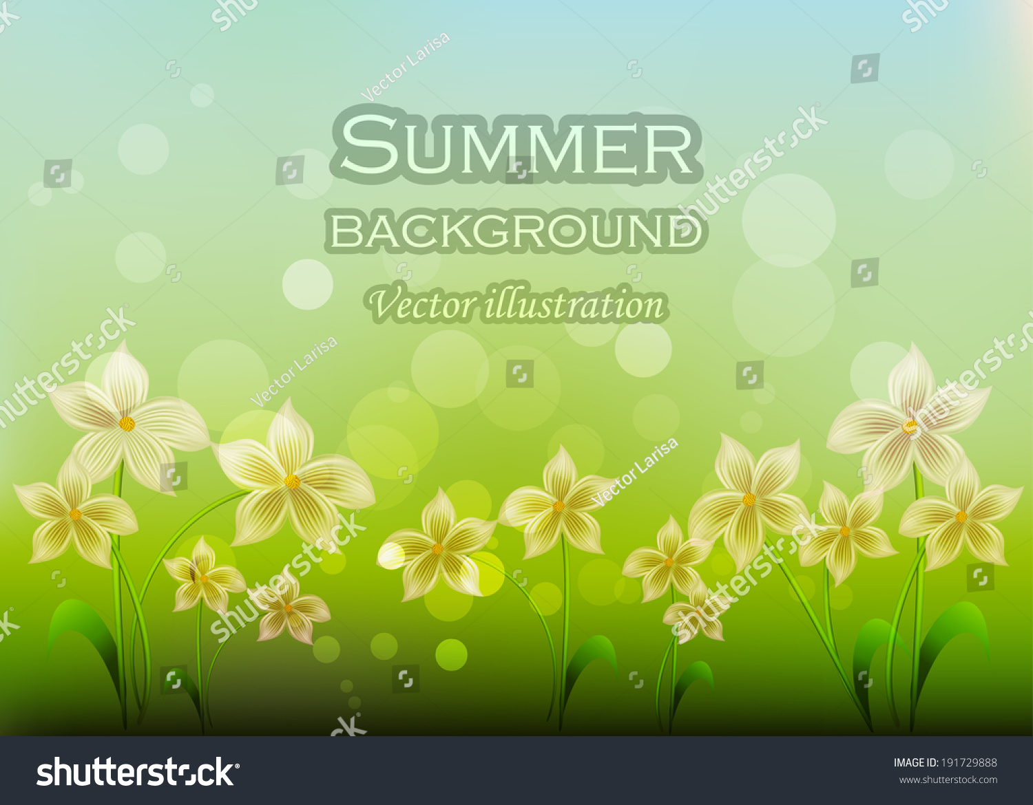 Design Background Summer Flowersvector Stock Vector 191729888 ...