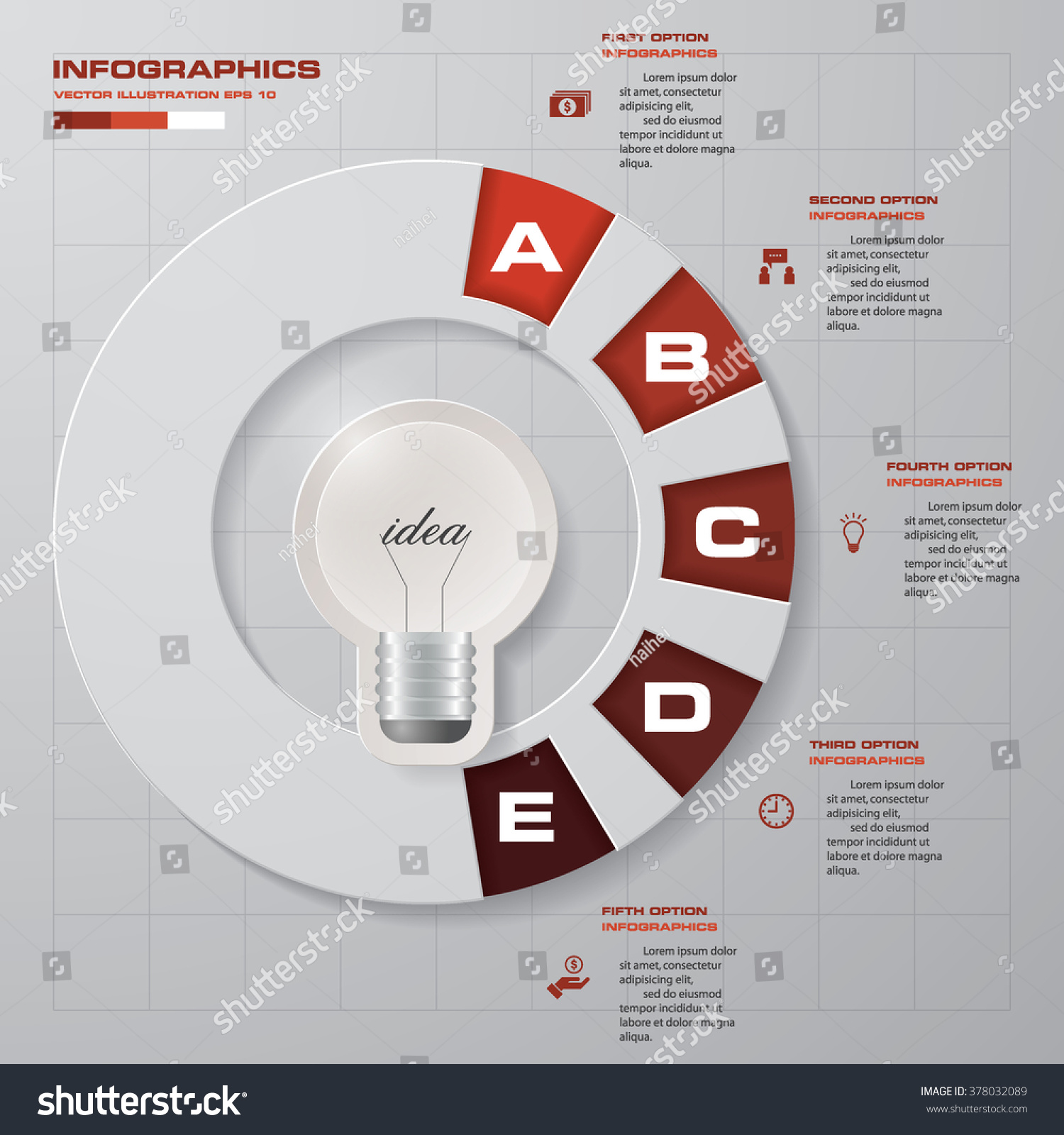 Design Business Chart 5 Steps Diagram Stock Vector (Royalty Free) 378032089