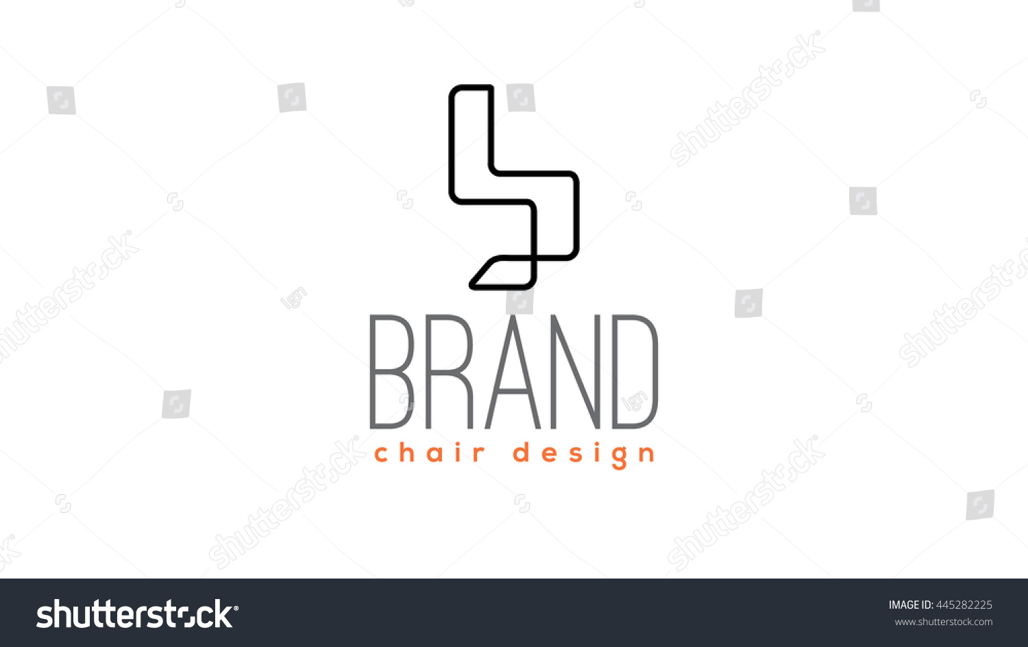 Tasarım sandalye vektör logo şablonu. Stok Vektör (Telifsiz) 445282225