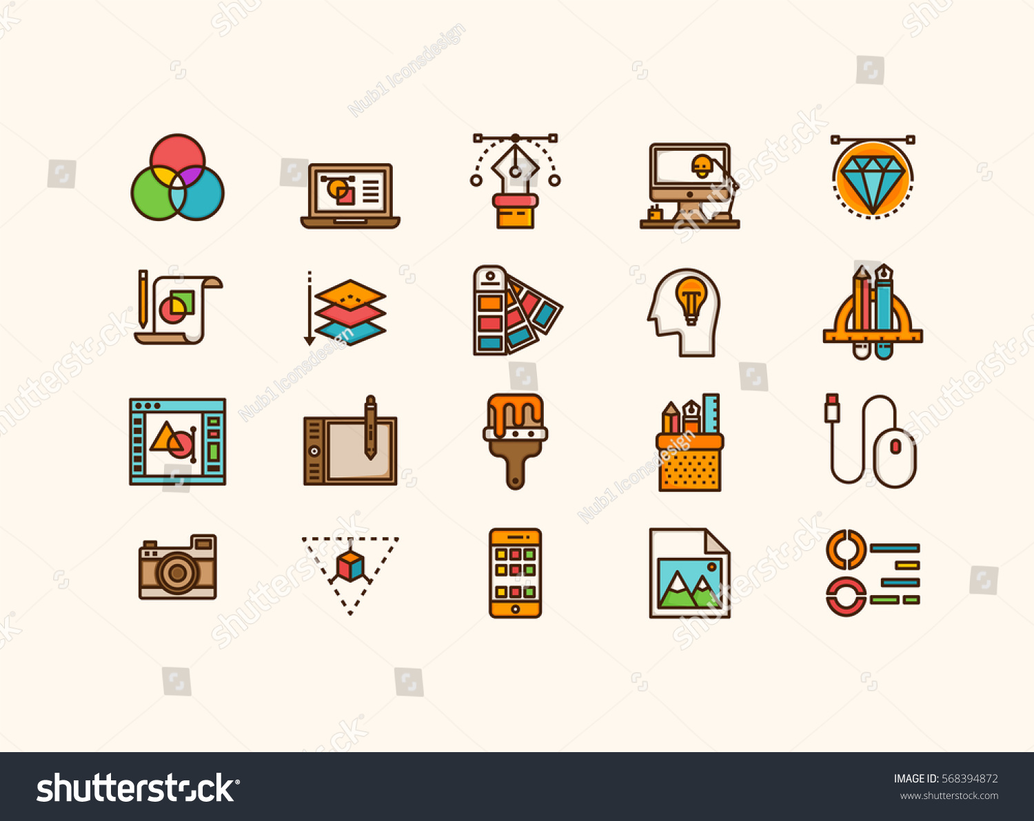 Design Collection Icons Set Stock Vector (Royalty Free) 568394872
