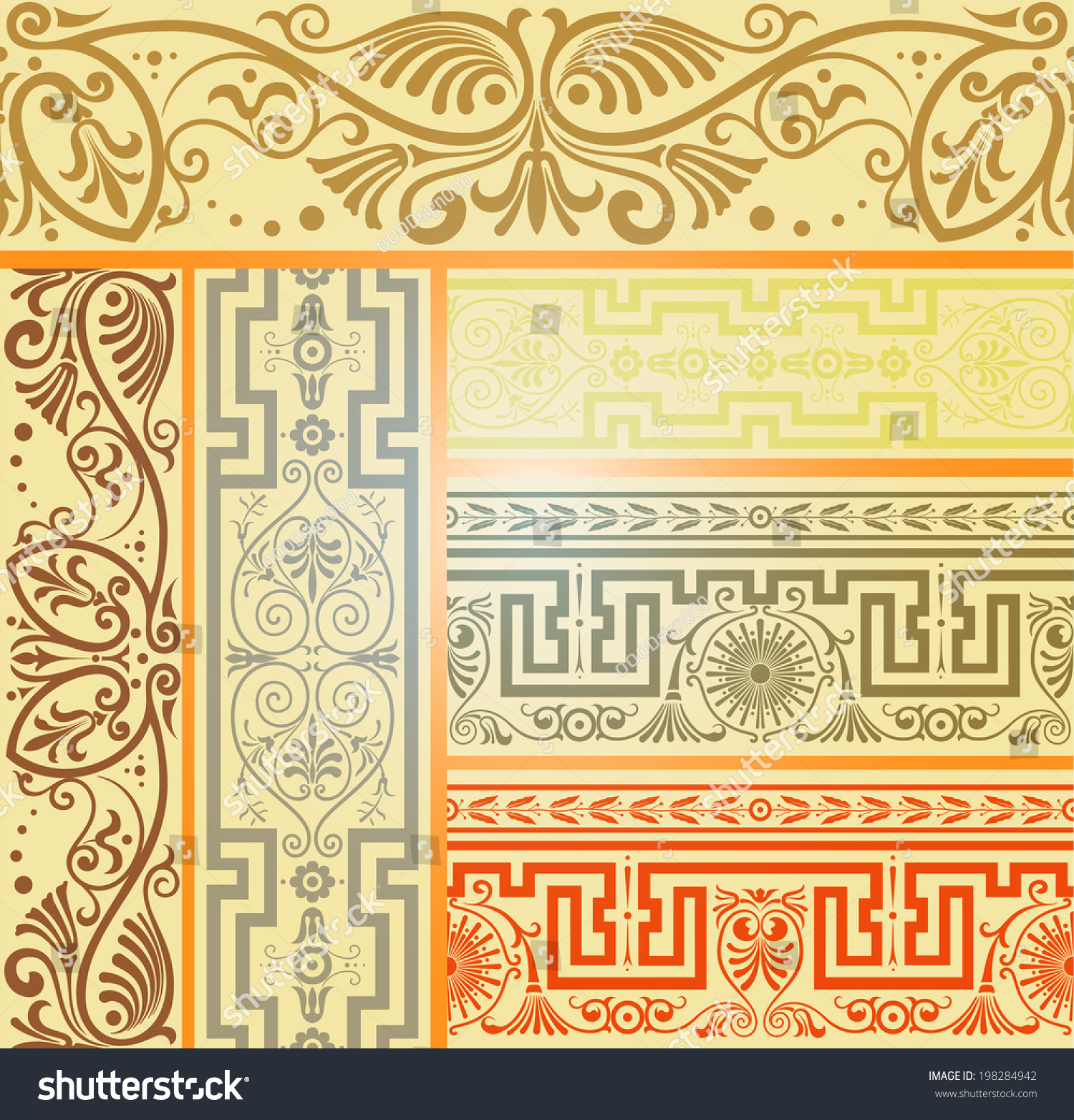 Design Elements Borders Classical Style Stock Vector (Royalty Free ...
