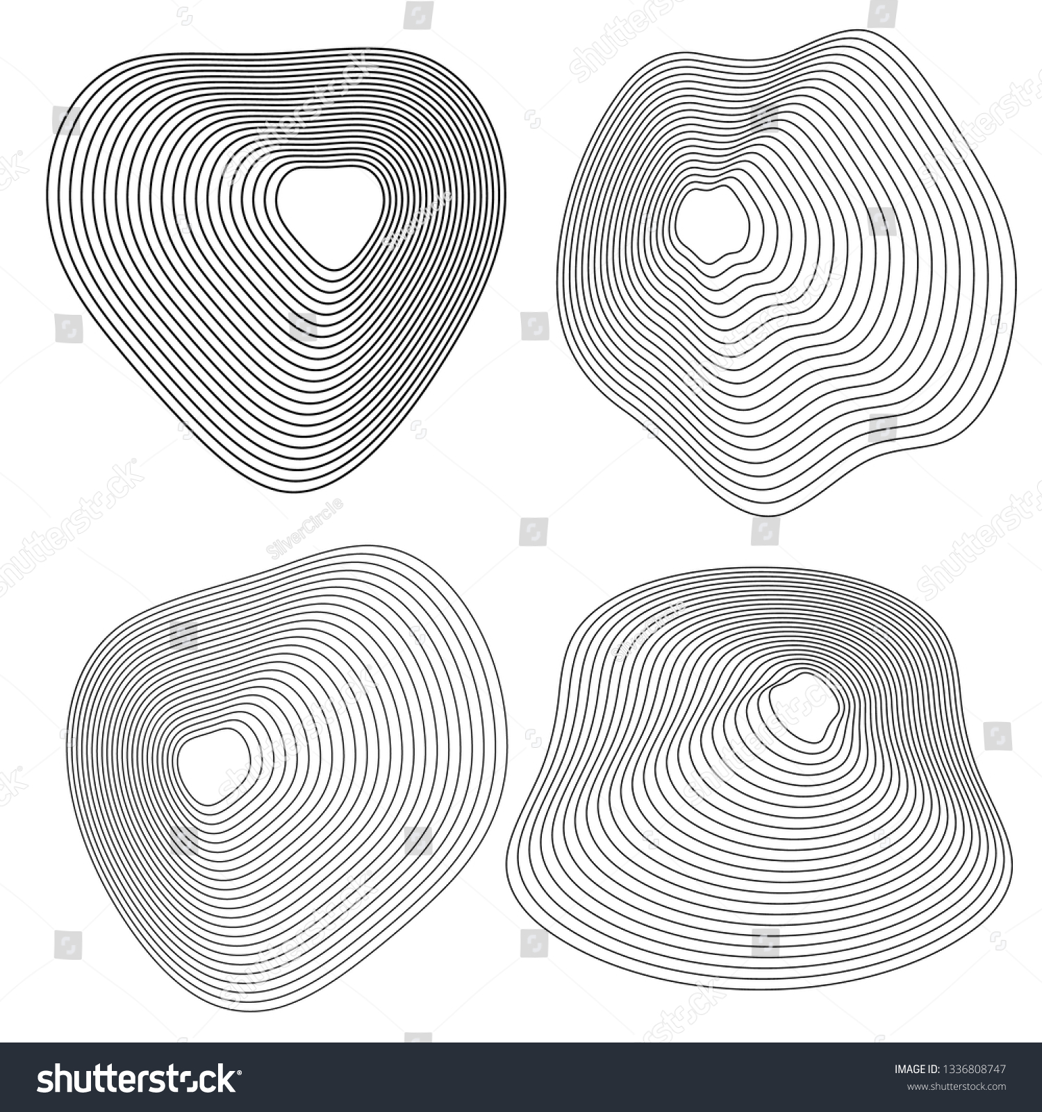 Design Elements Circle Deformed Form Sea Stock Vector (Royalty Free) 1336808747