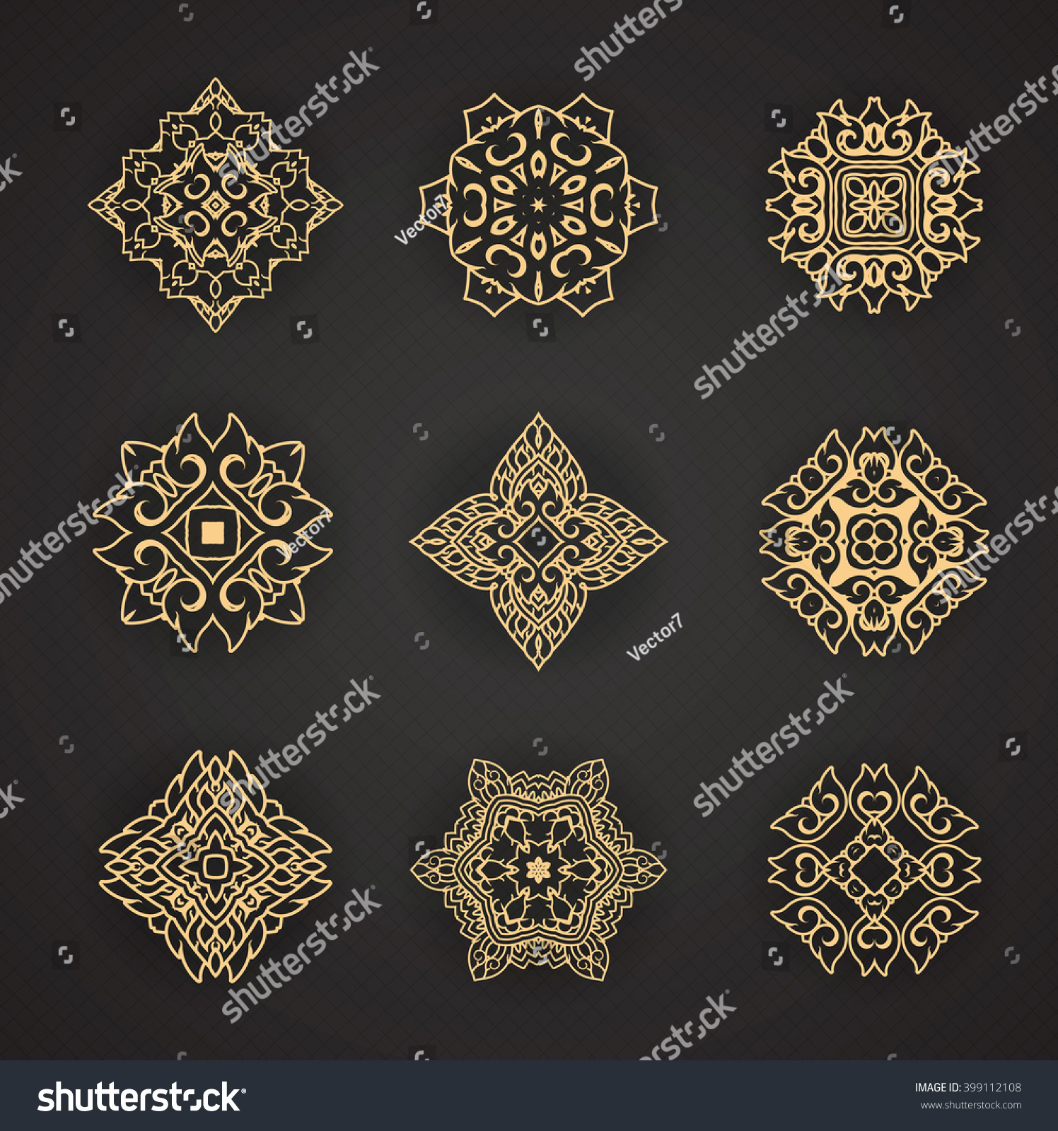 Design Elements Graphic Thai Design Stok Vektör (Telifsiz) 399112108 ...