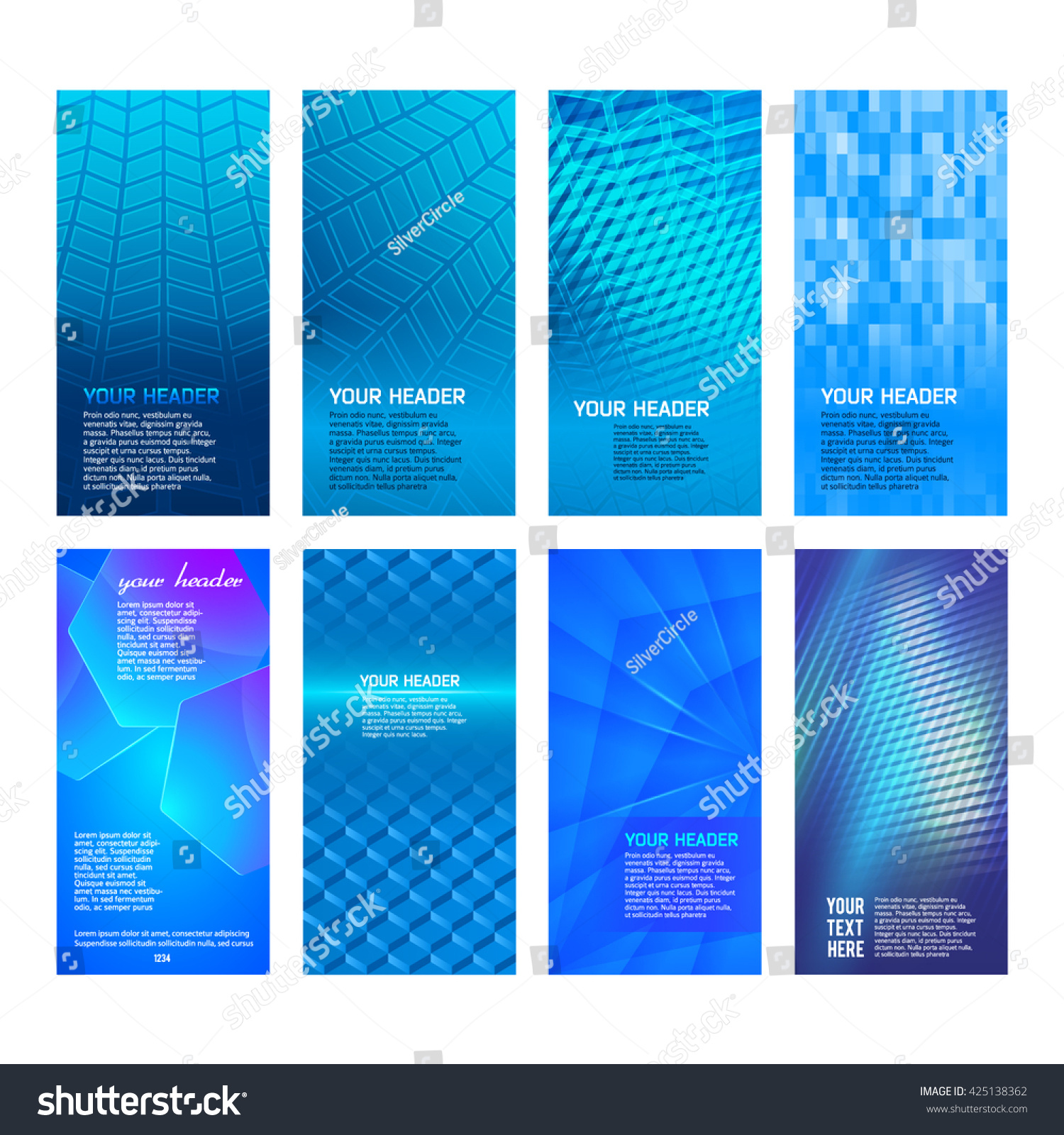 Design Elements Presentation Template Set Vertical Stock Vector ...