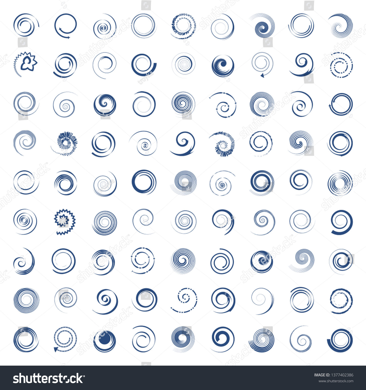 Design Elements Set 81 Spiral Icons Stock Vector (Royalty Free ...