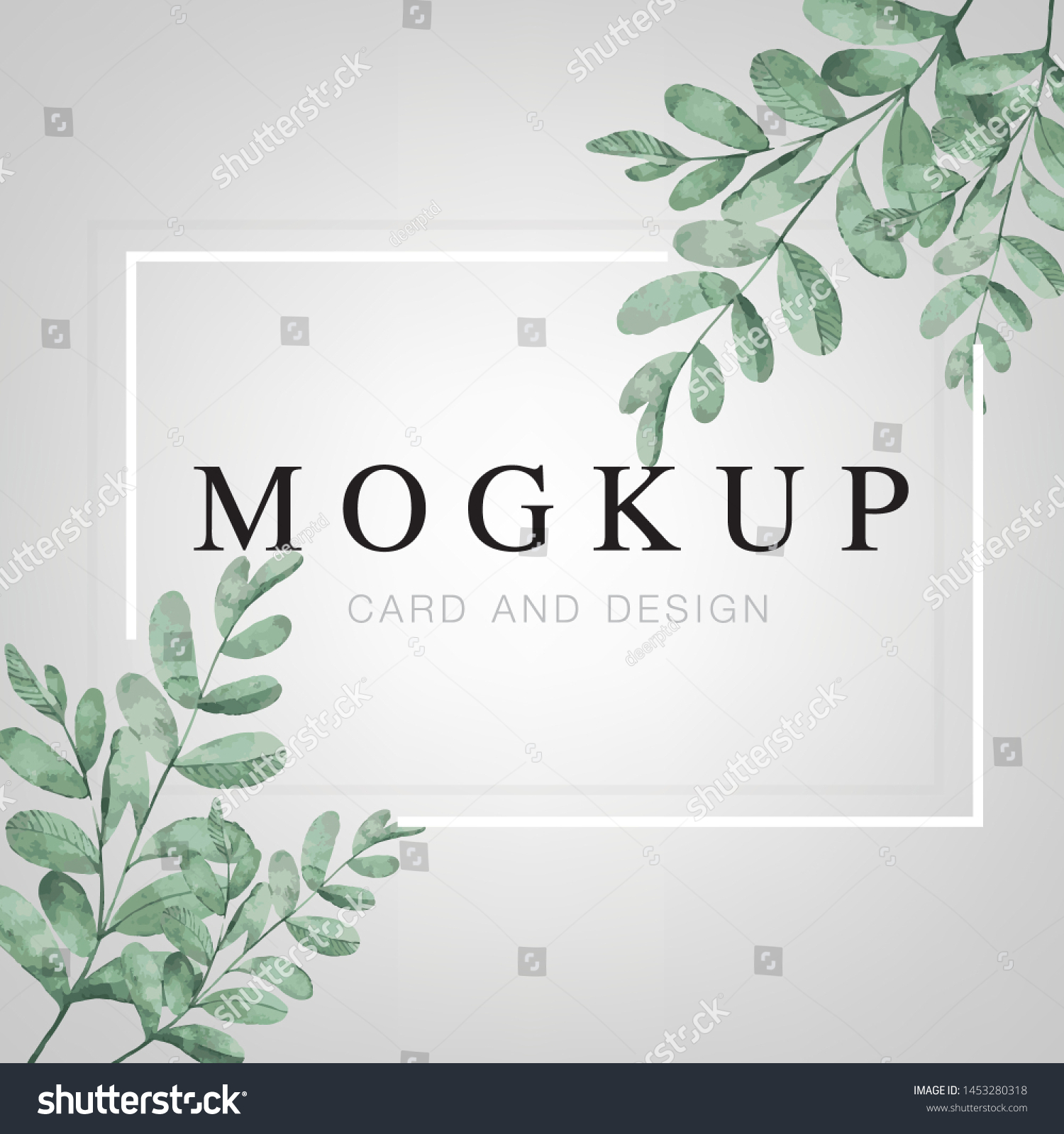 Design Frame Leaf Mockup Card Stock Vector (Royalty Free) 1453280318