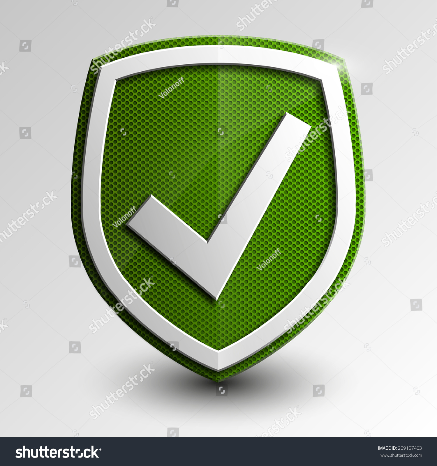 Design Green 3d Shield Checkmark Protect Stock Vector (Royalty Free ...