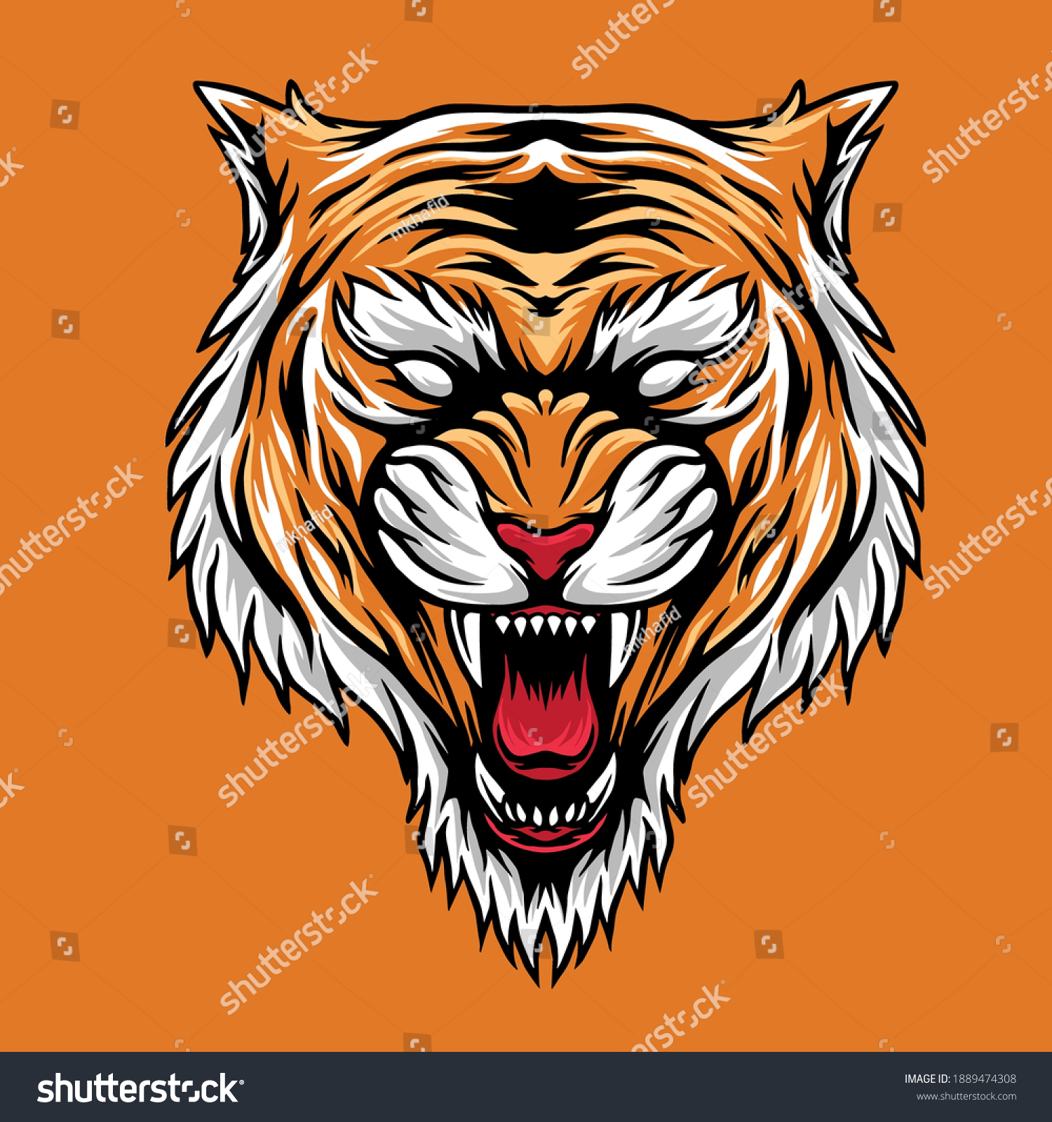 Design Illustratio Tigers Head Vector Stock Vector (Royalty Free ...