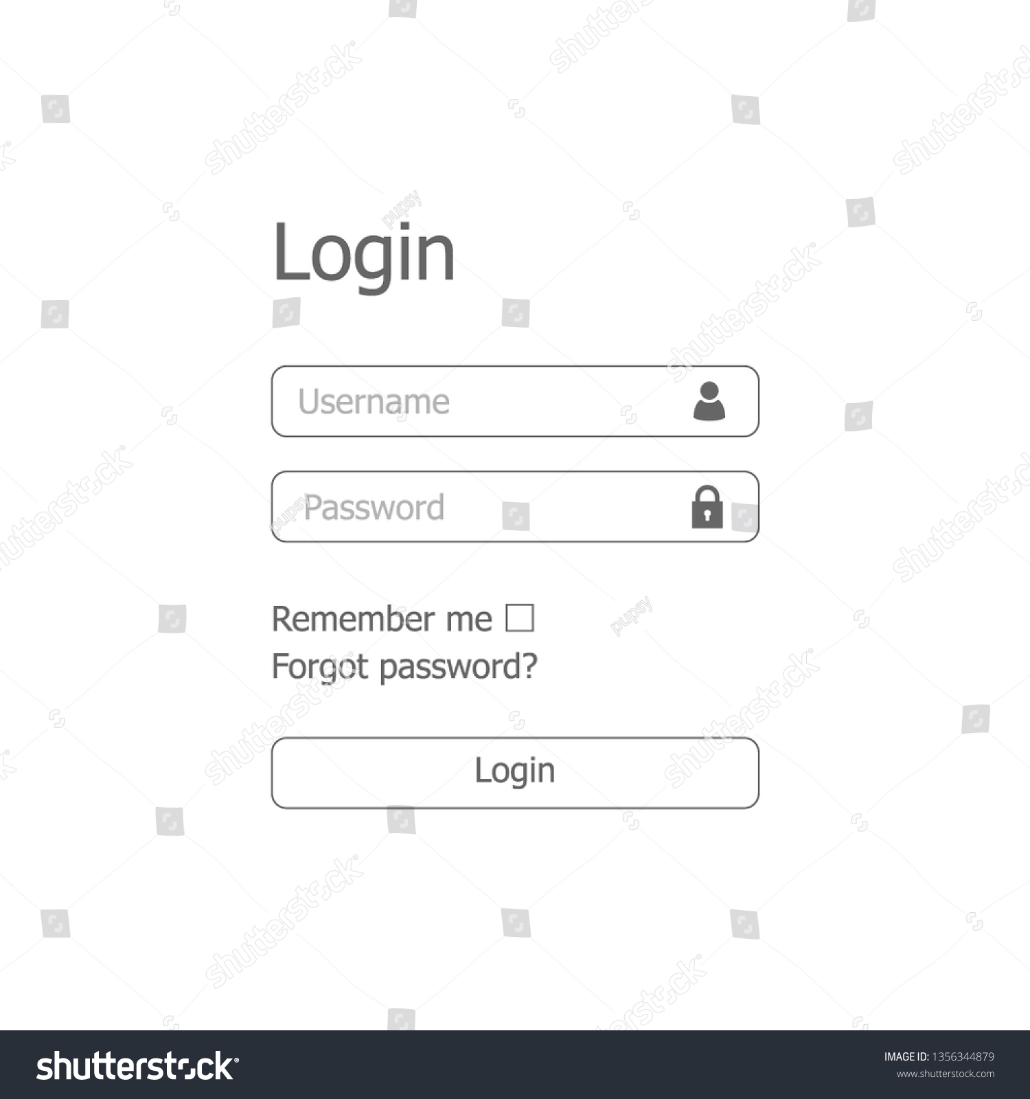 Design Login Form Menu Vector Illustration Stock Vector (Royalty Free ...