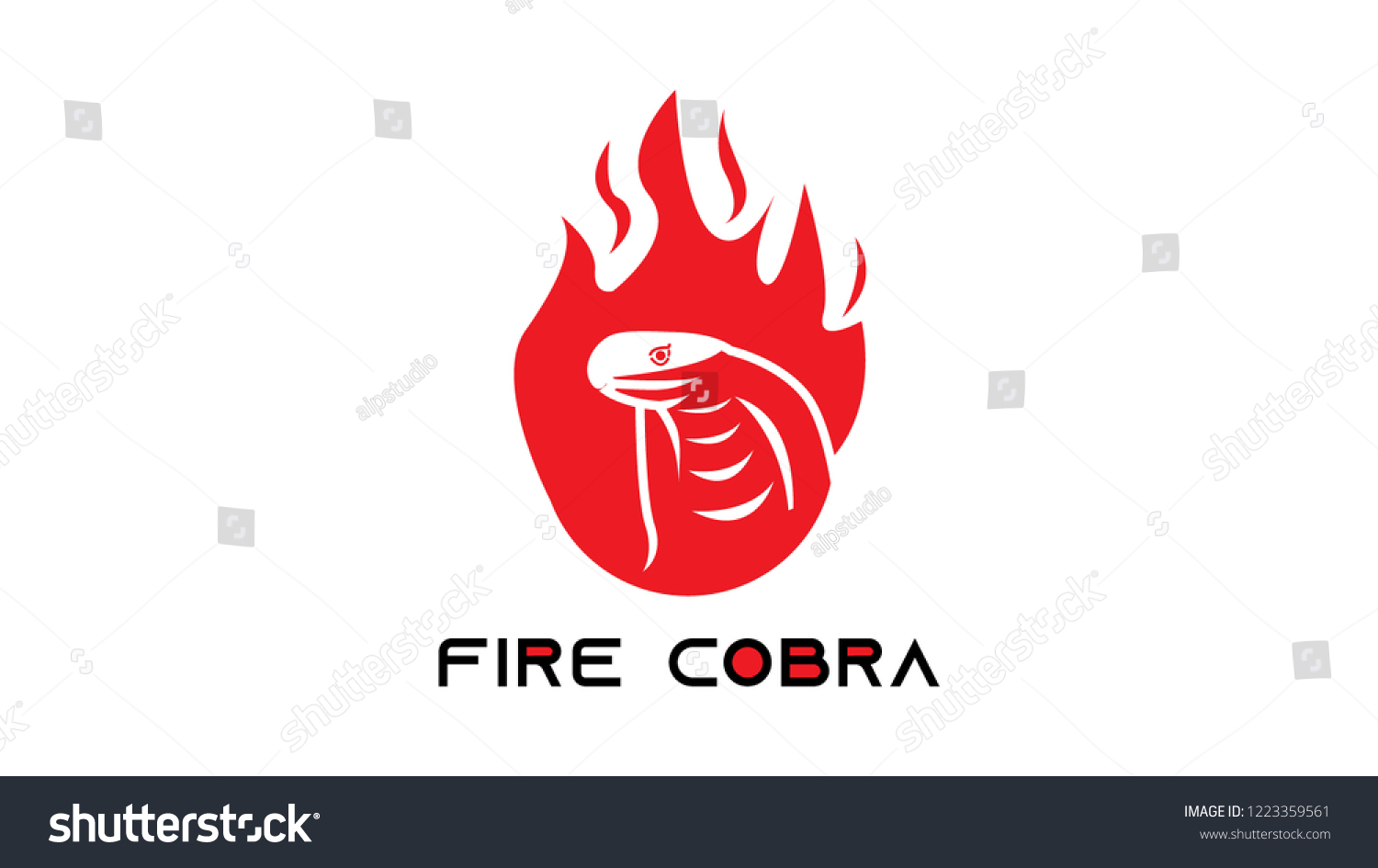 Design Logo Fire Cobra Stock Vector (Royalty Free) 1223359561
