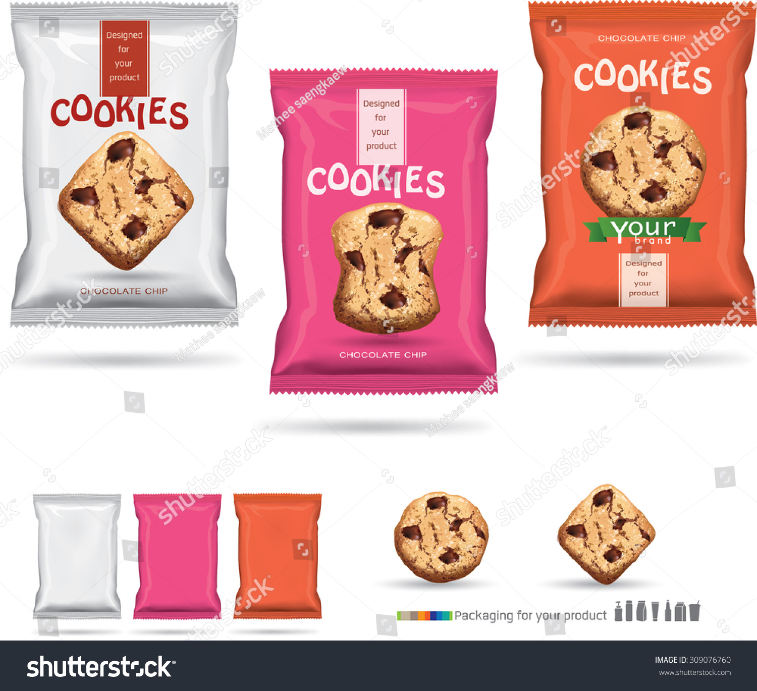 Design Packaging Chocolate Cookiesvector Stock Vector (Royalty Free ...