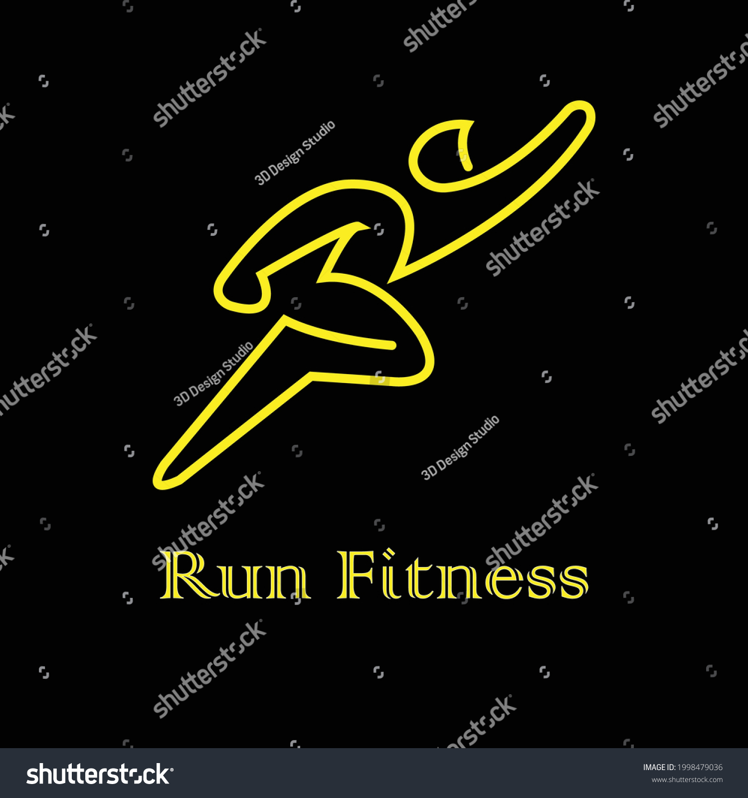 Design Running Logo Vector Line Design Stock Vector (Royalty Free ...