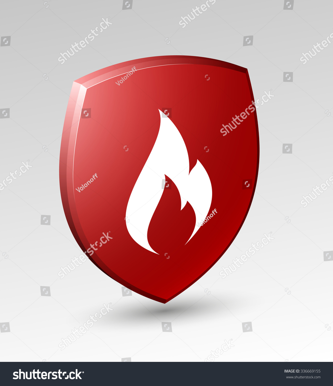 Design Shield Icon Fire Origami Vector Stock Vector (Royalty Free ...