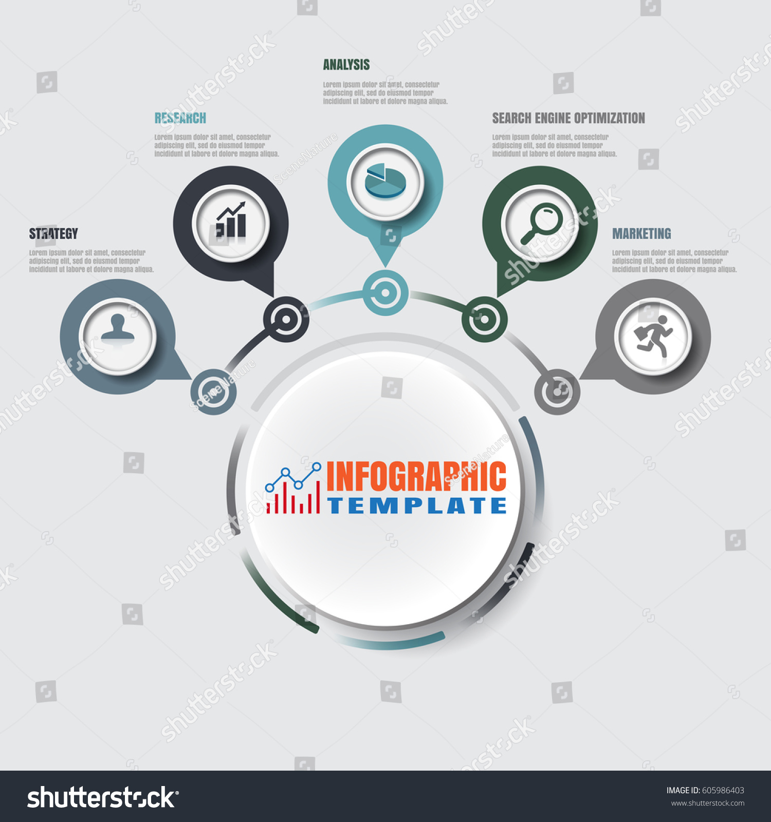Design Template Modern Infographic Process Timeline: Stock-Vektorgrafik ...