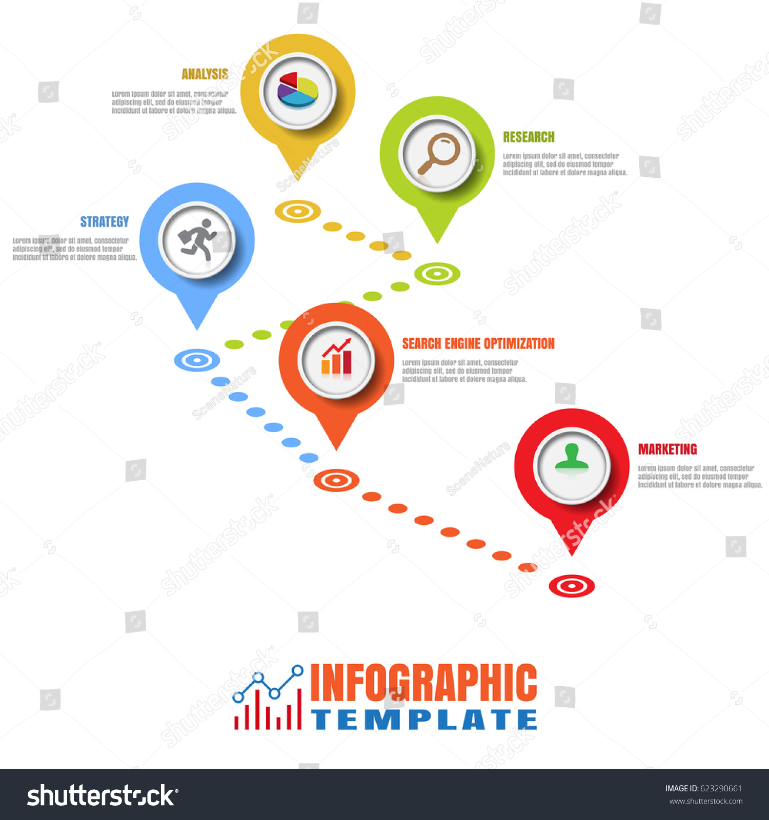 Design Template Modern Infographic Process Timeline Stock Vector ...