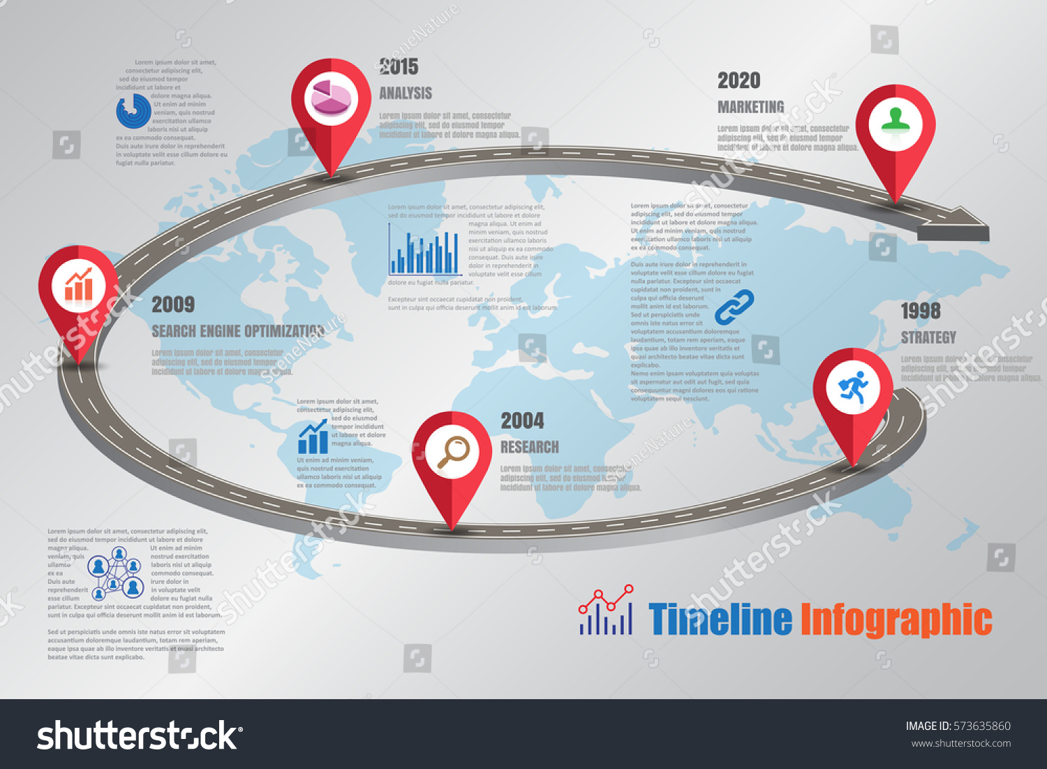 Design Template Road Map Timeline Infographic Stock Vector (Royalty ...