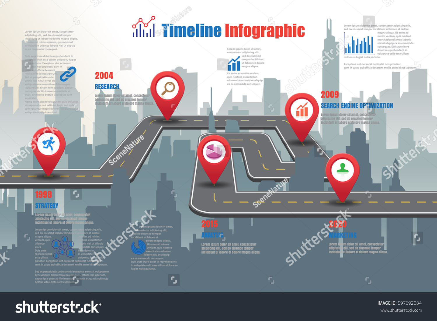Design Template Road Map Timeline Infographic Stock Vector (Royalty ...