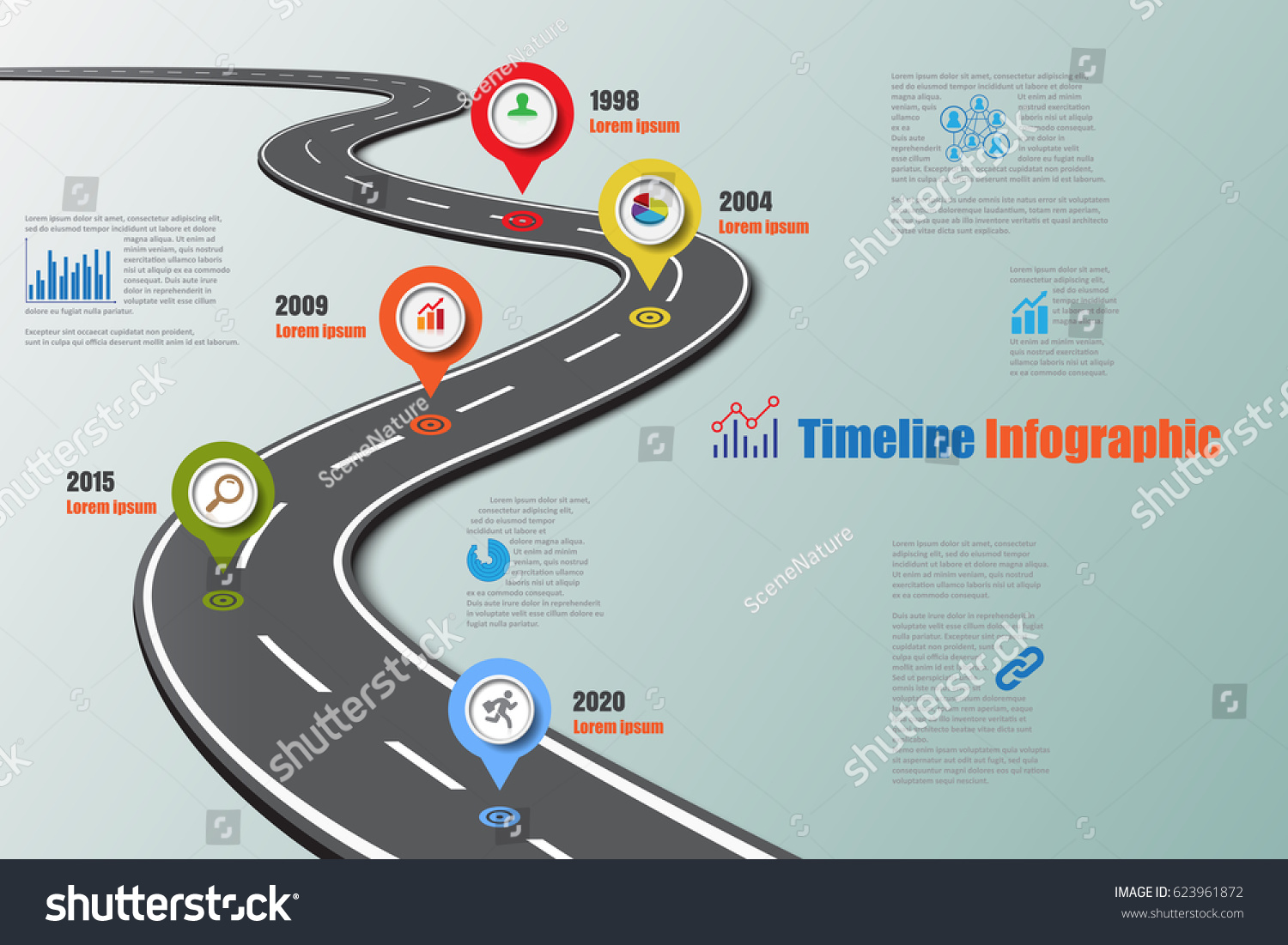 Design Template Road Map Timeline Infographic: vetor stock (livre de ...