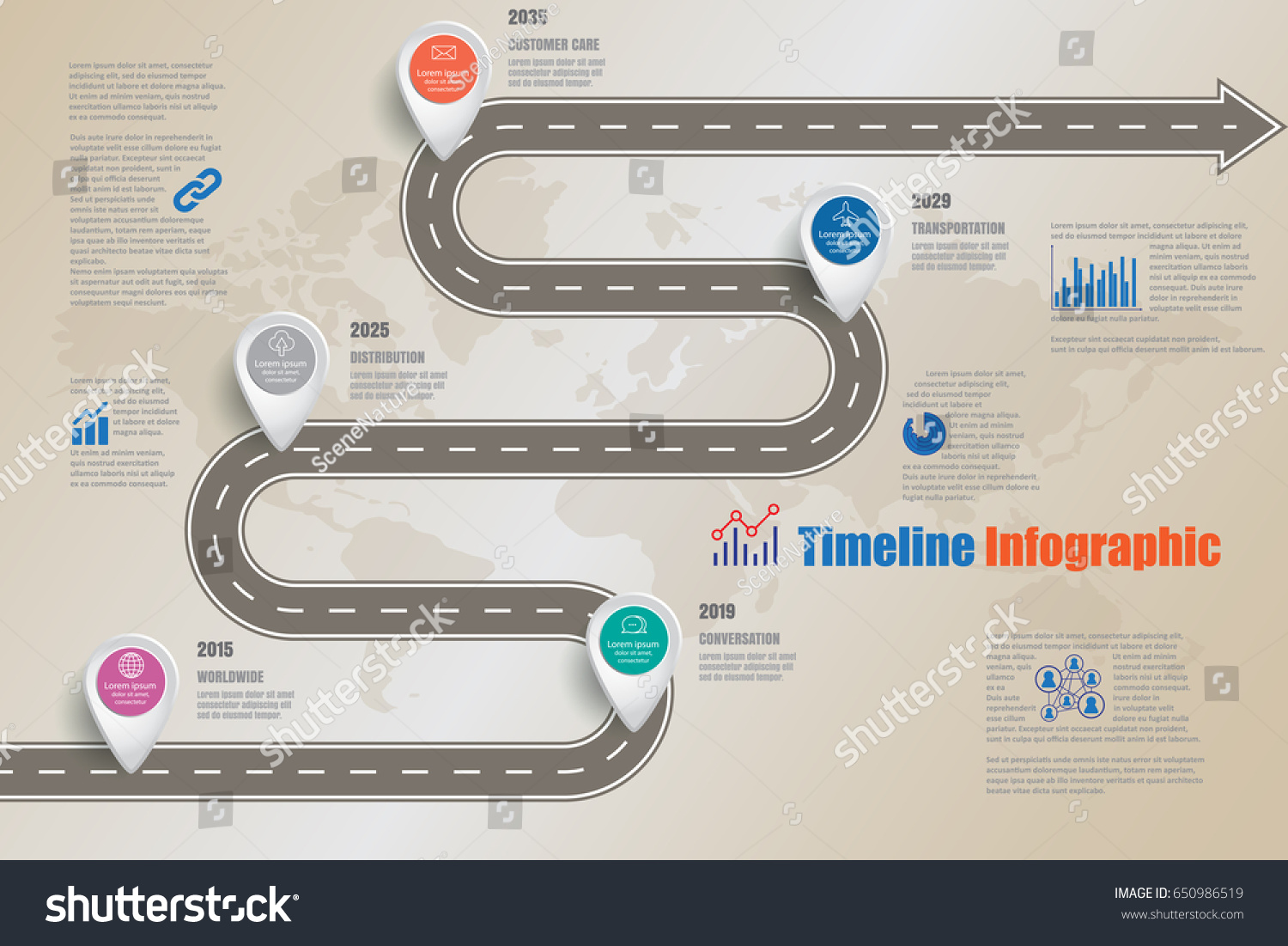 Design Template Road Map Timeline Infographic Stock Vector (Royalty ...