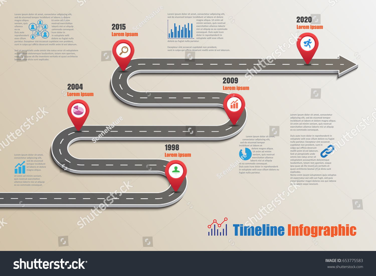 Design Template Road Map Timeline Infographic: Vector có sẵn (miễn phí ...