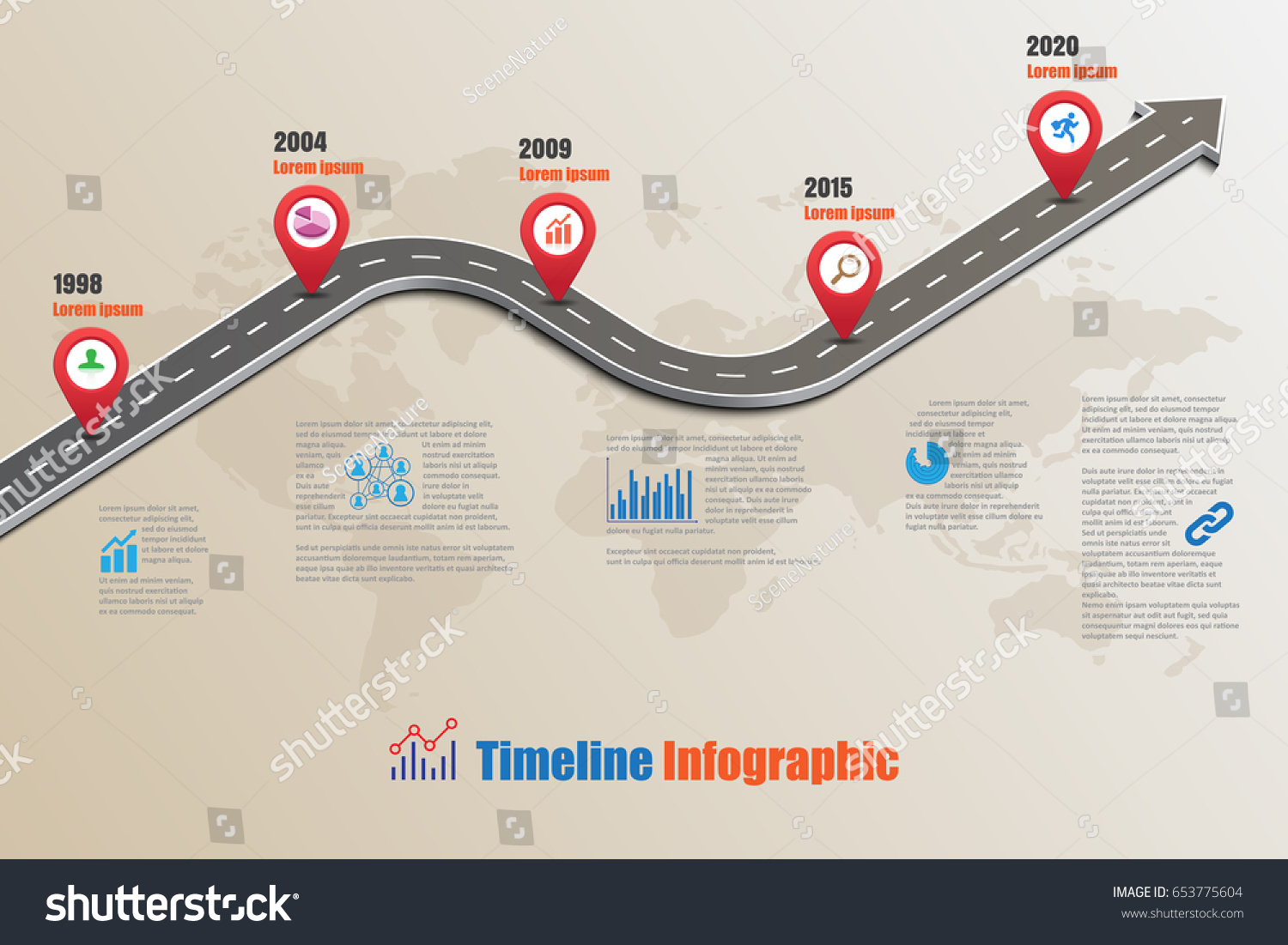 Design Template Road Map Timeline Infographic Stock Vector (Royalty ...