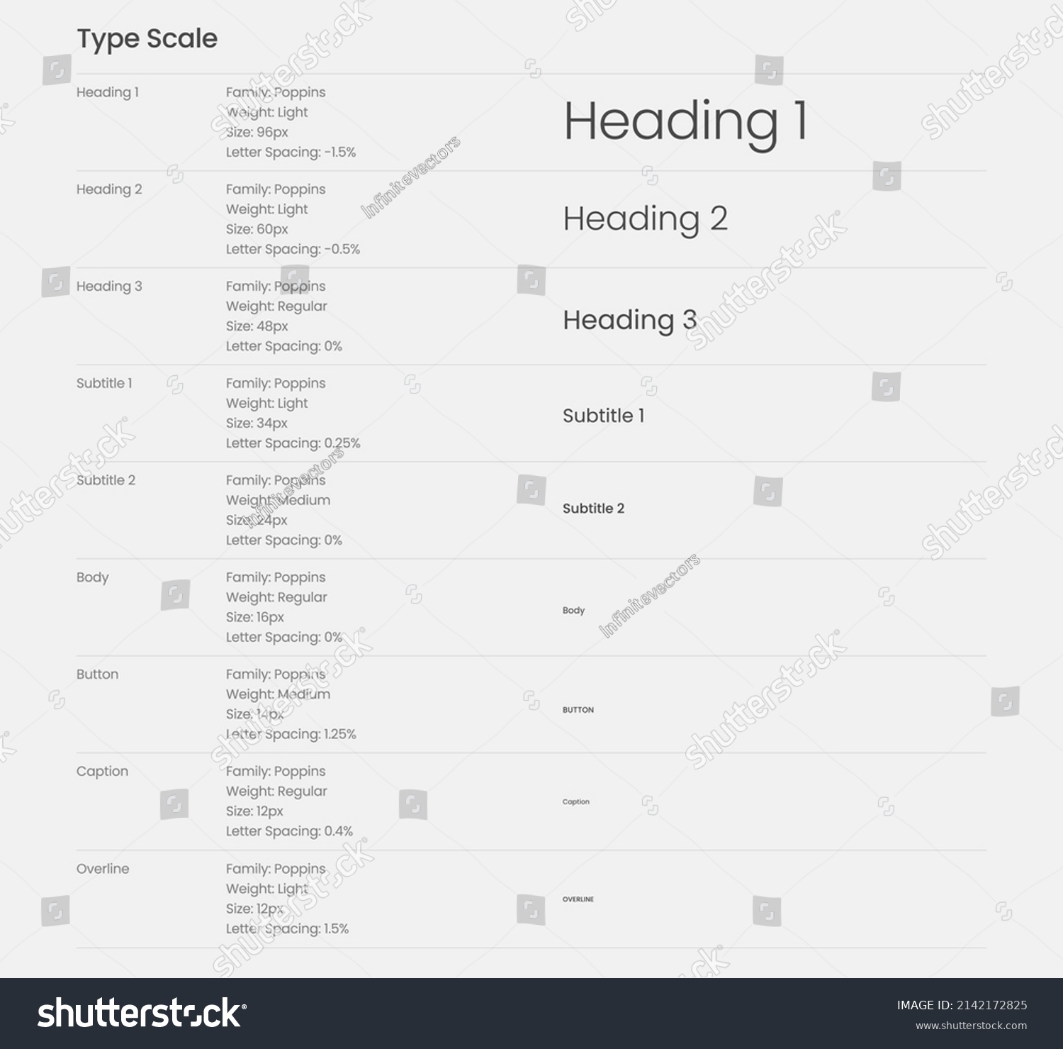 Design Text System Websites Type Scale Stock Vector (Royalty Free ...