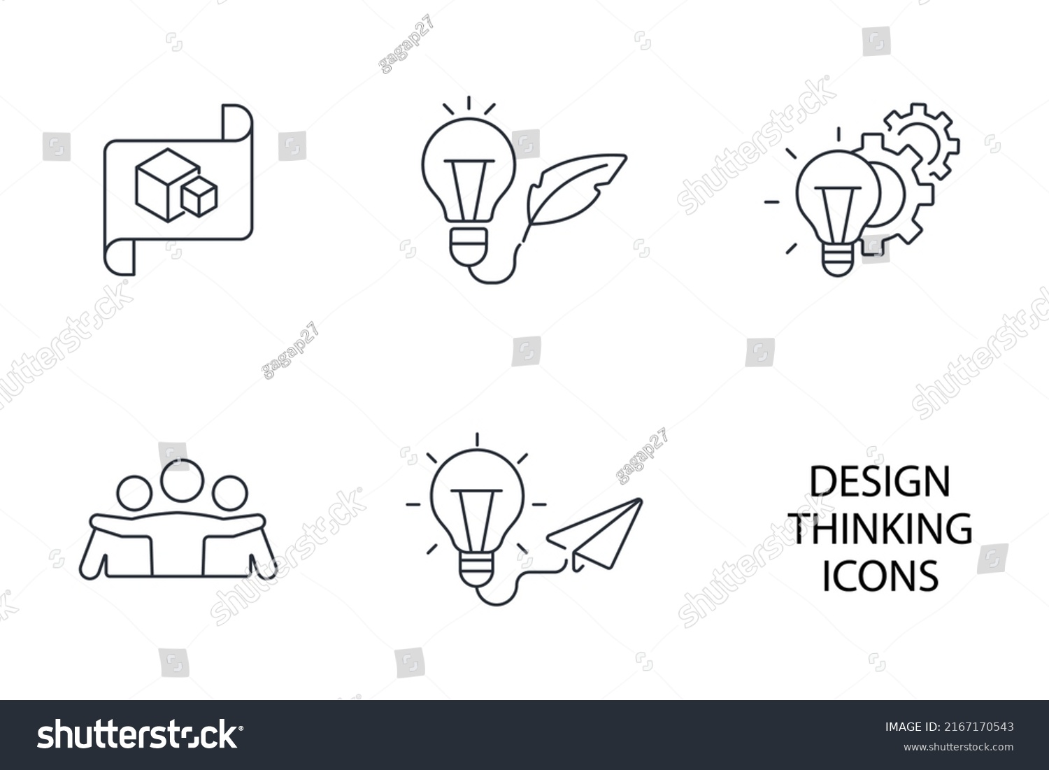 Design Thinking Icons Set Design Thinking Stock Vector (Royalty Free ...