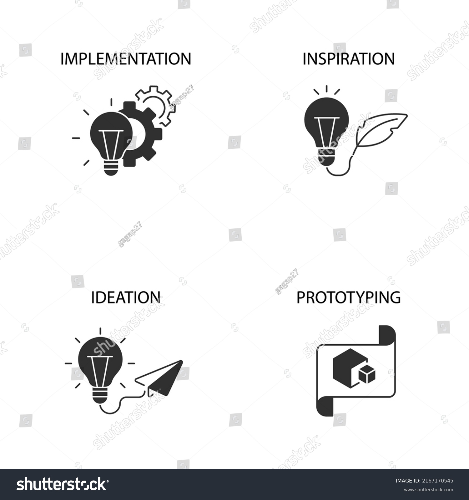 Design Thinking Icons Set Design Thinking Stock Vector (Royalty Free ...