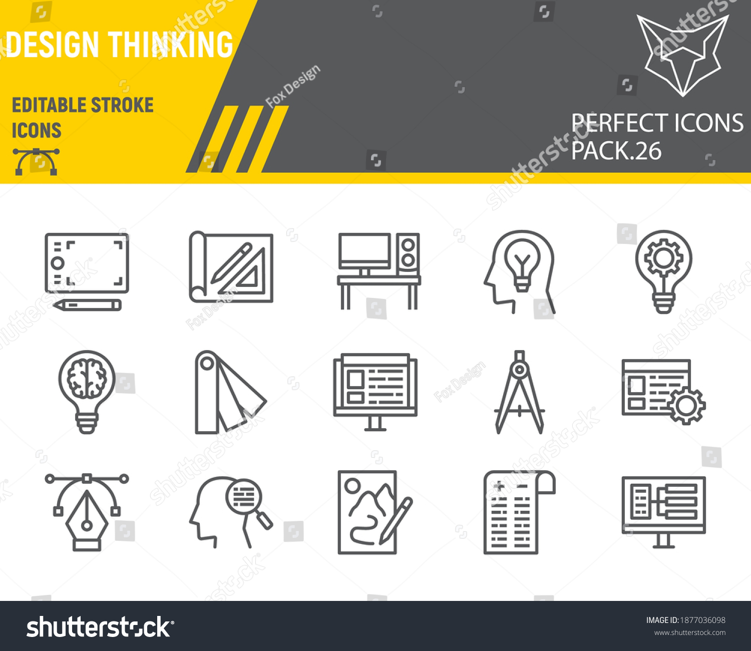Design Thinking Line Icon Set Ideation Stock Vector (Royalty Free ... Design Thinking Line Icon Set Ideation Stock Vector (Royalty Free ...