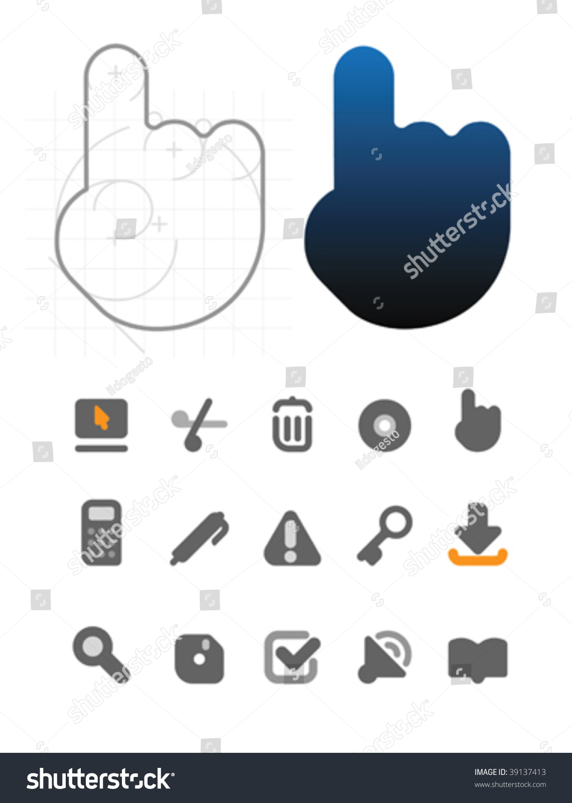 Designers Icons Website Computer Interface Vector: vector de stock ...