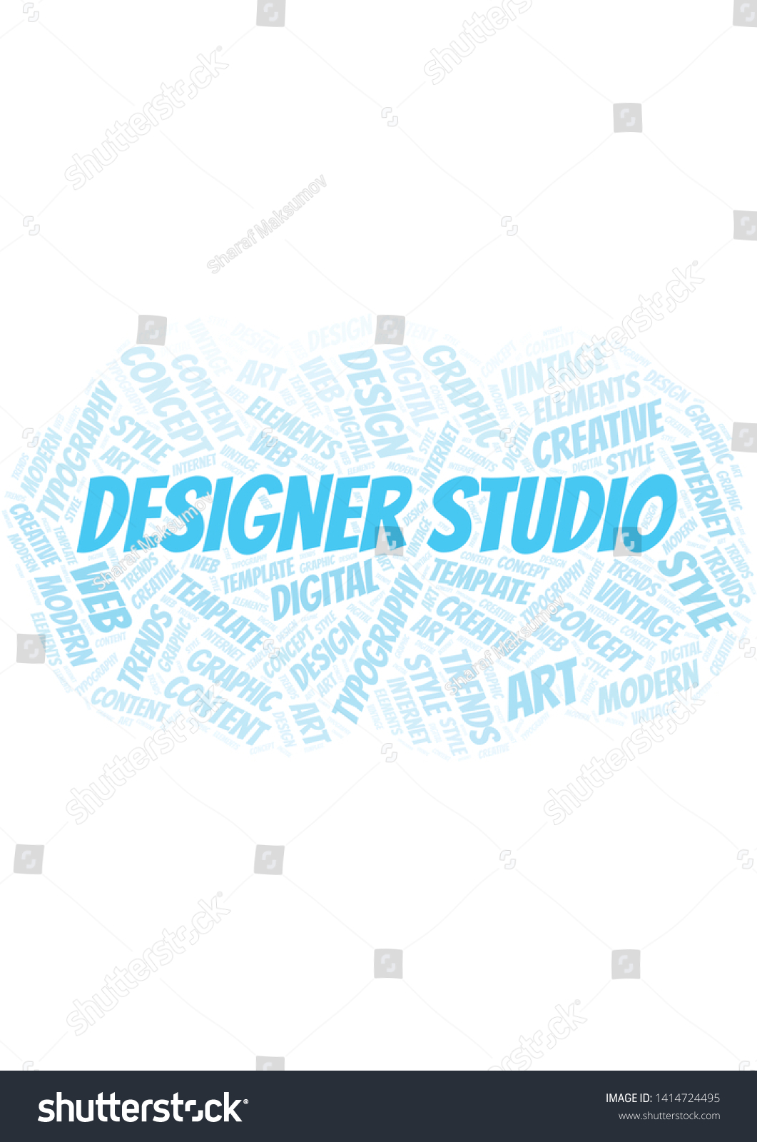 Designer Studio Word Cloud Wordcloud Made Stock Vector (Royalty Free ...